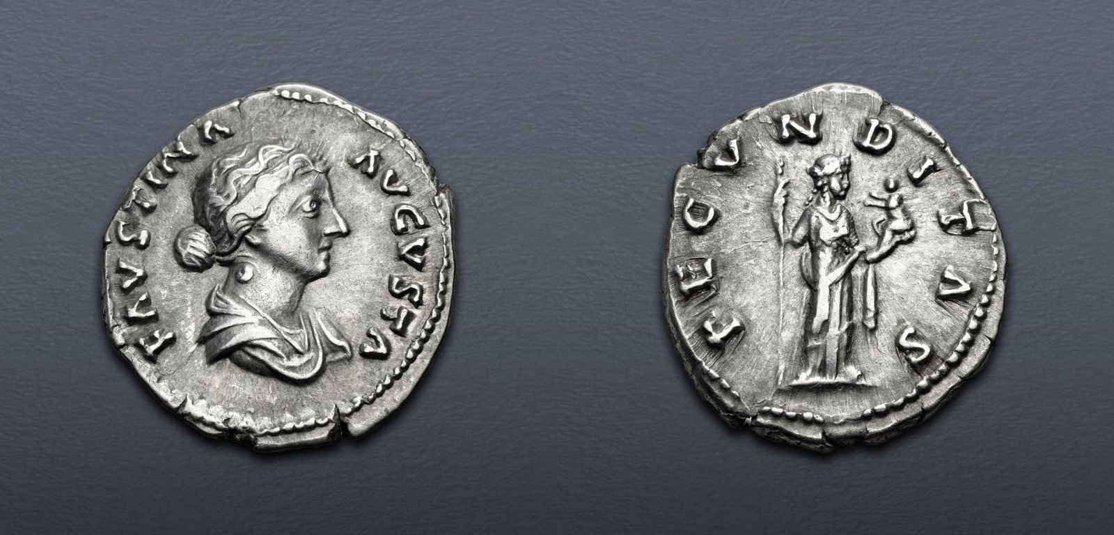 Faustina Junior. Augusta, AD 147-175. AR Denarius (18.5mm, 3.37 g, 12h ...