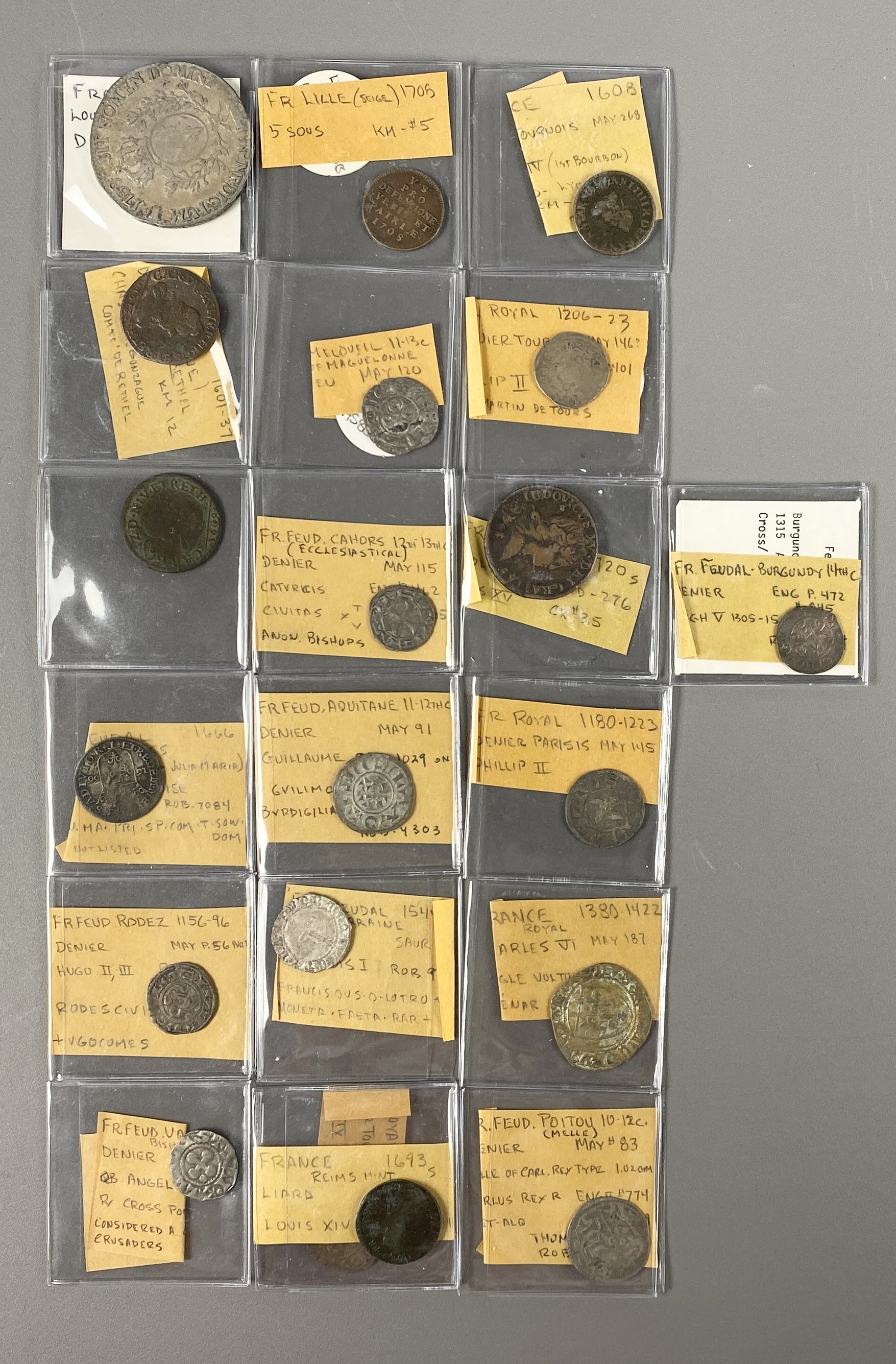 WORLD. France. Lot of twenty (20) silver, billon, and bronze issues ...