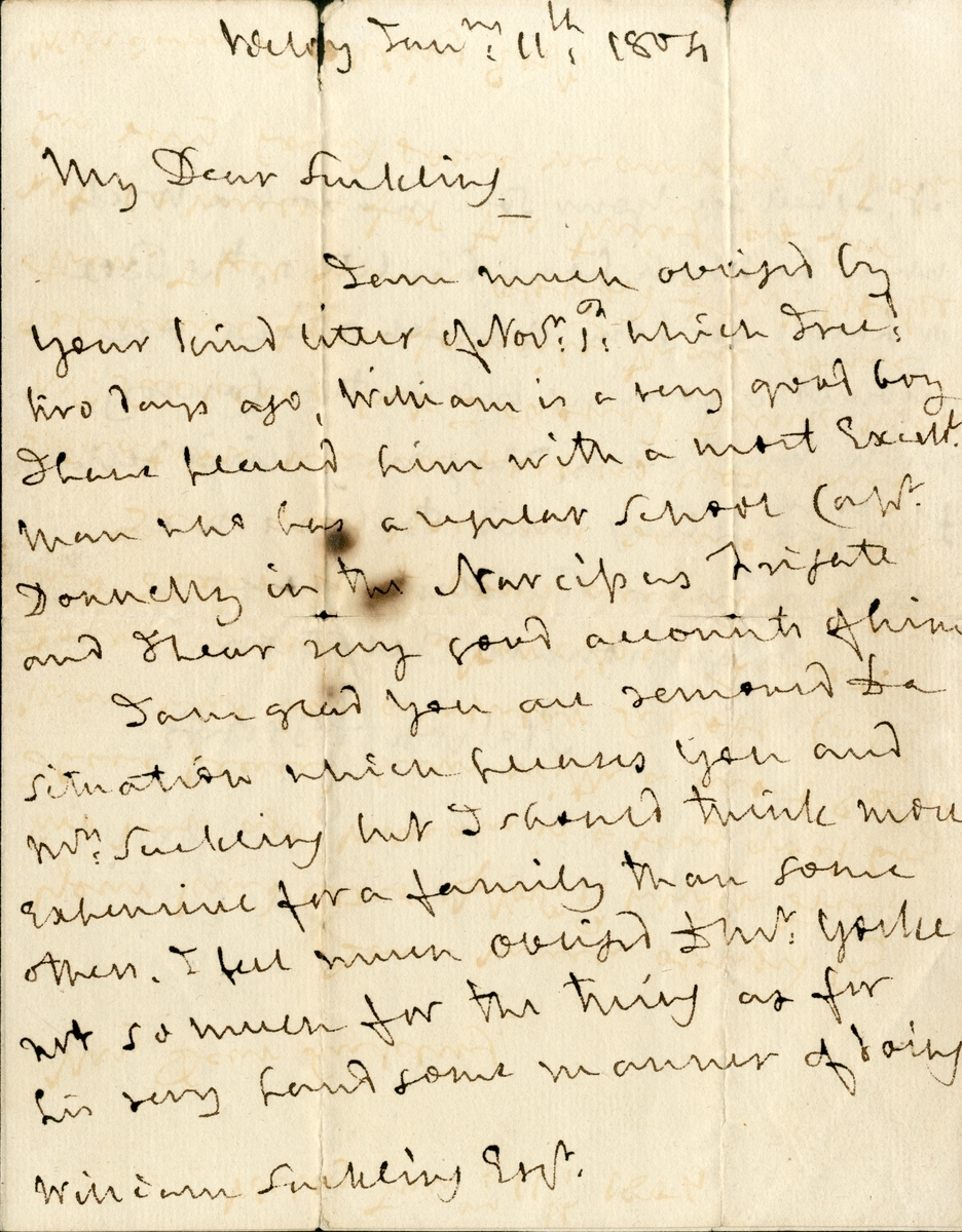 Lord Horatio Nelson autograph letter to his cousin, written aboard H.M ...