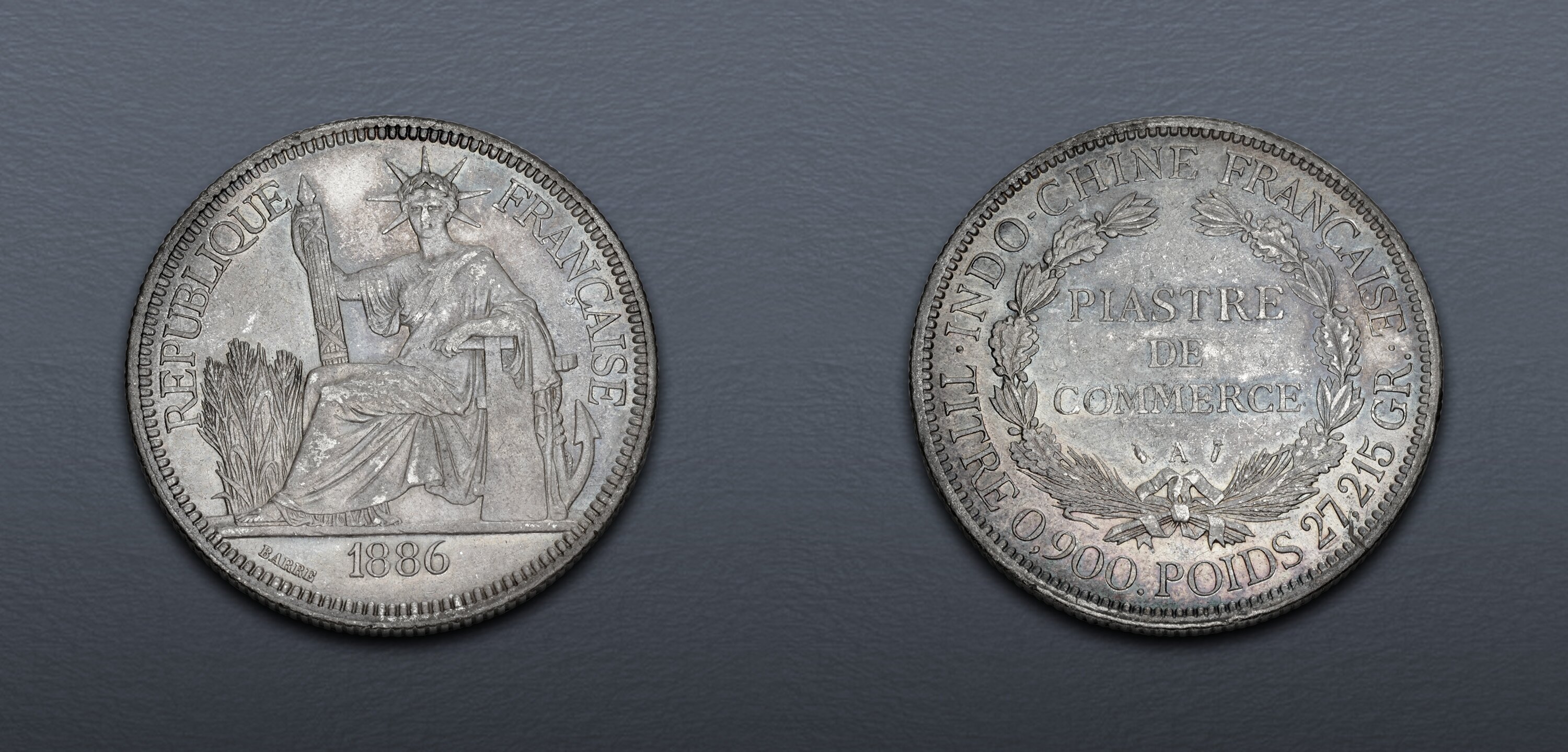 VIETNAM (ANNAM), Colonial. French Indochina. 1885-1949. AR Piastre ...