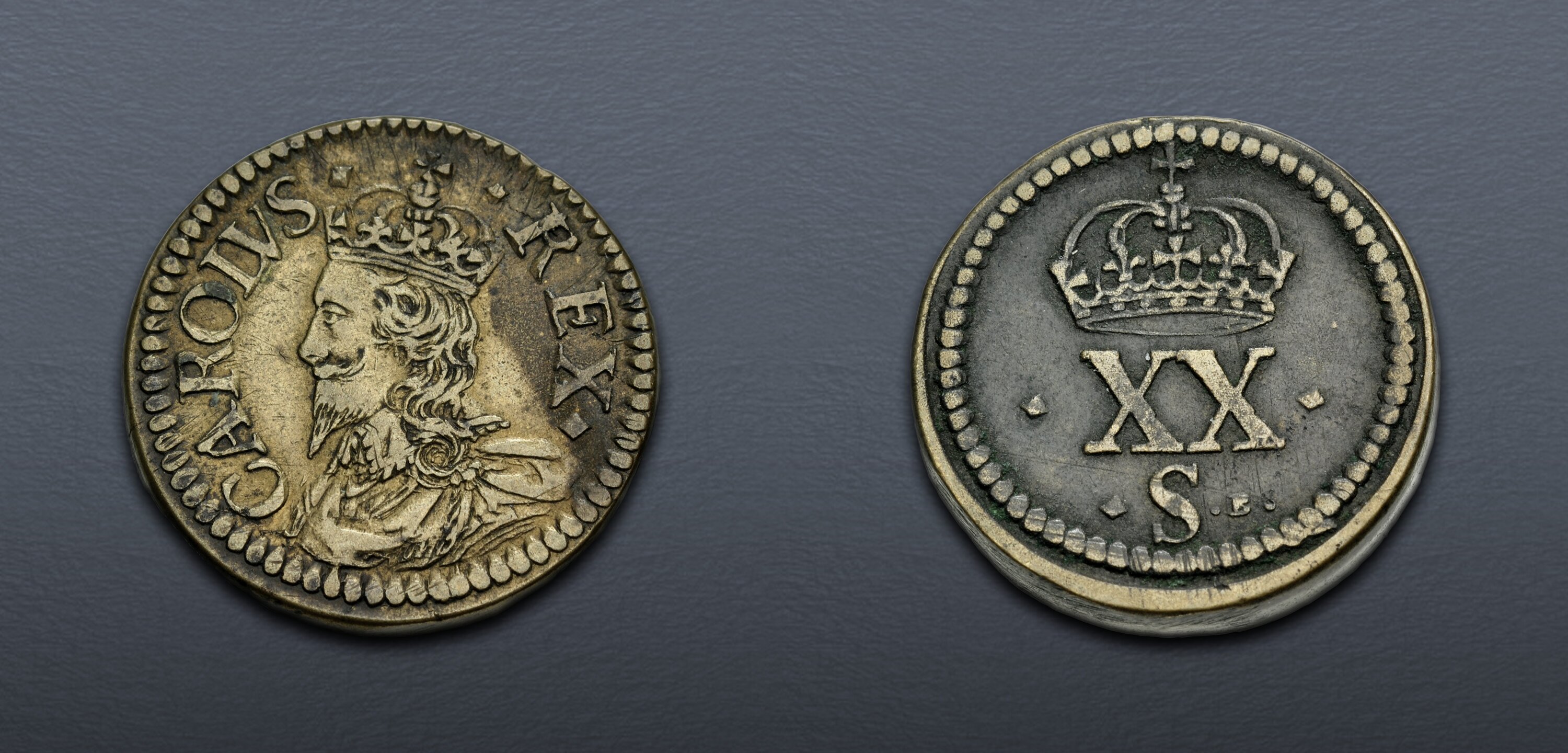 STUART. Charles I. 1625-1649. Æ Unite Weight (18mm, 9.44 g, 12h). Dies ...