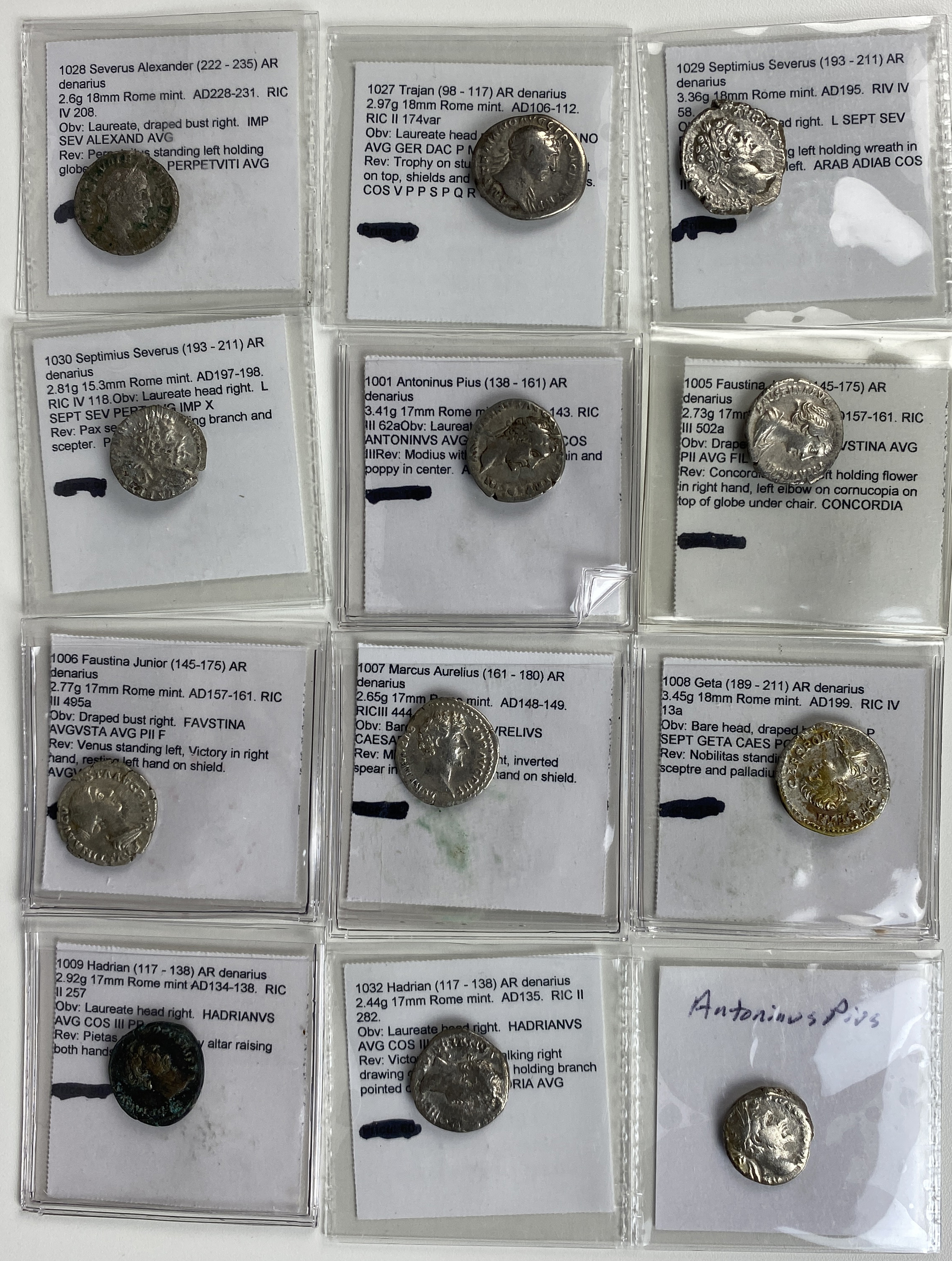 ROMAN. Imperial. Lot of twelve (12) AR Denarii. | Classical Numismatic ...