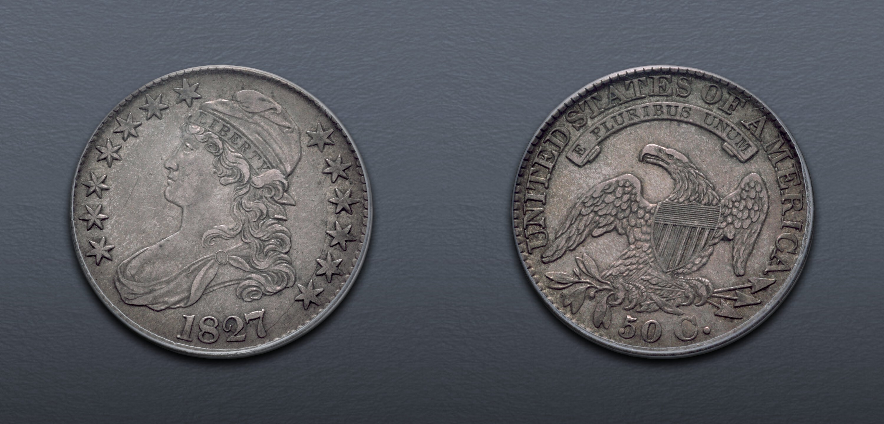 1827 Capped Bust Half Dollar. Square Base 2. O-113a. Low Rarity 4. PCGS ...