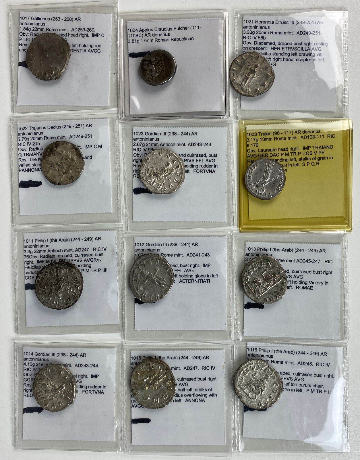 ROMAN. Imperial. Lot of twelve (12) AR Denarii and Antoniniani ...