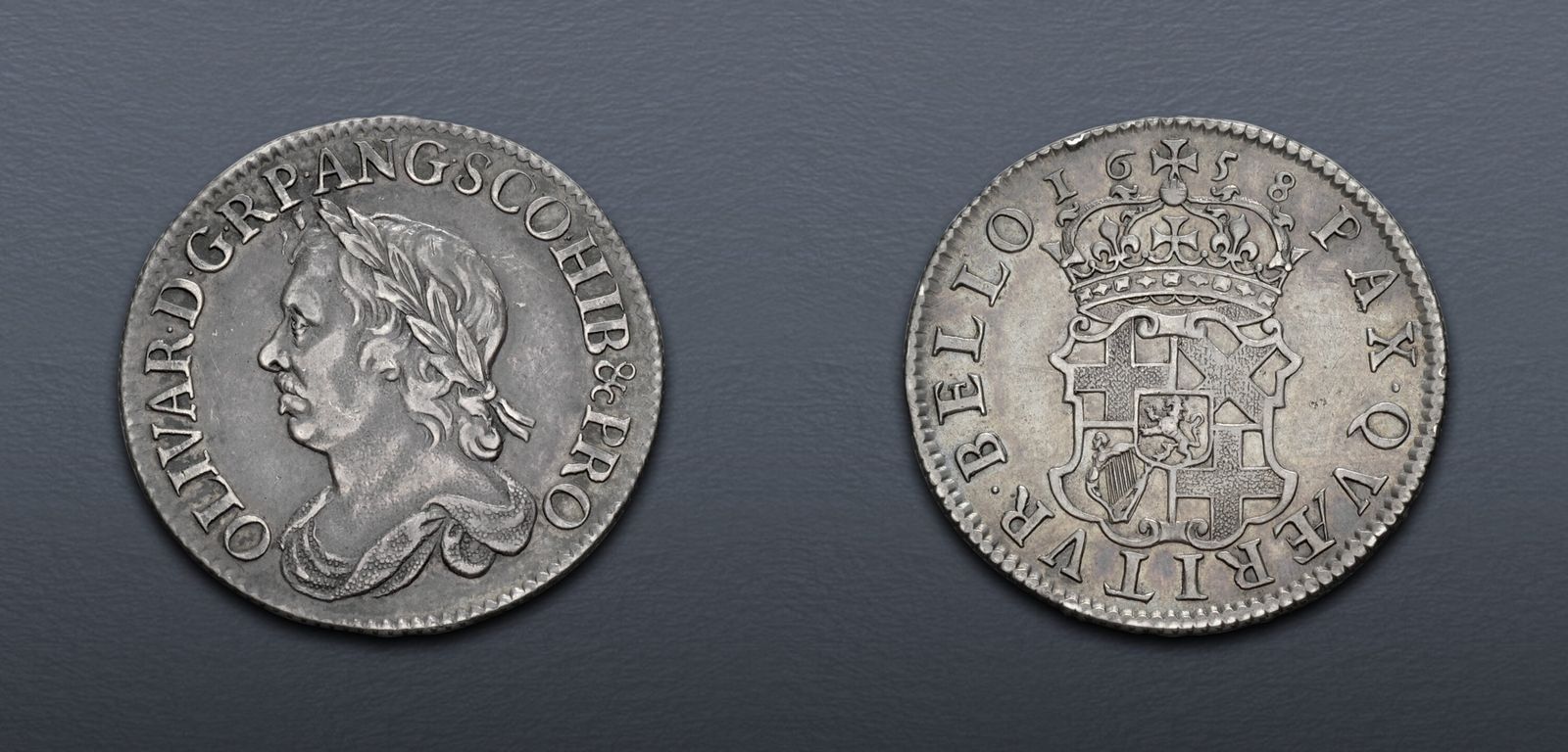 COMMONWEALTH. Oliver Cromwell. Lord Protector, 1653-1658. AR Shilling ...