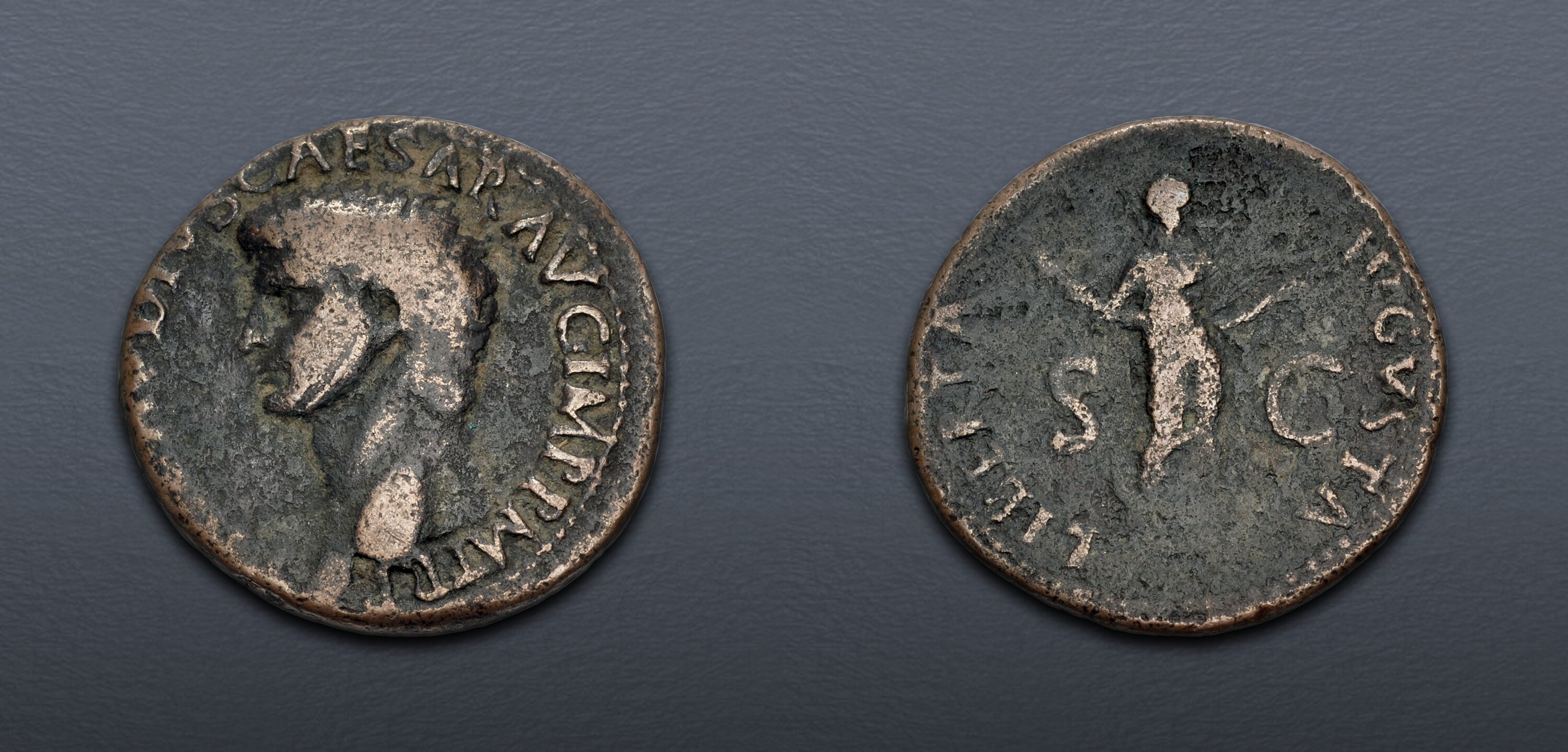 Claudius. AD 41-54. Æ As (28mm, 9.81 g, 6h). Contemporary imitation of ...