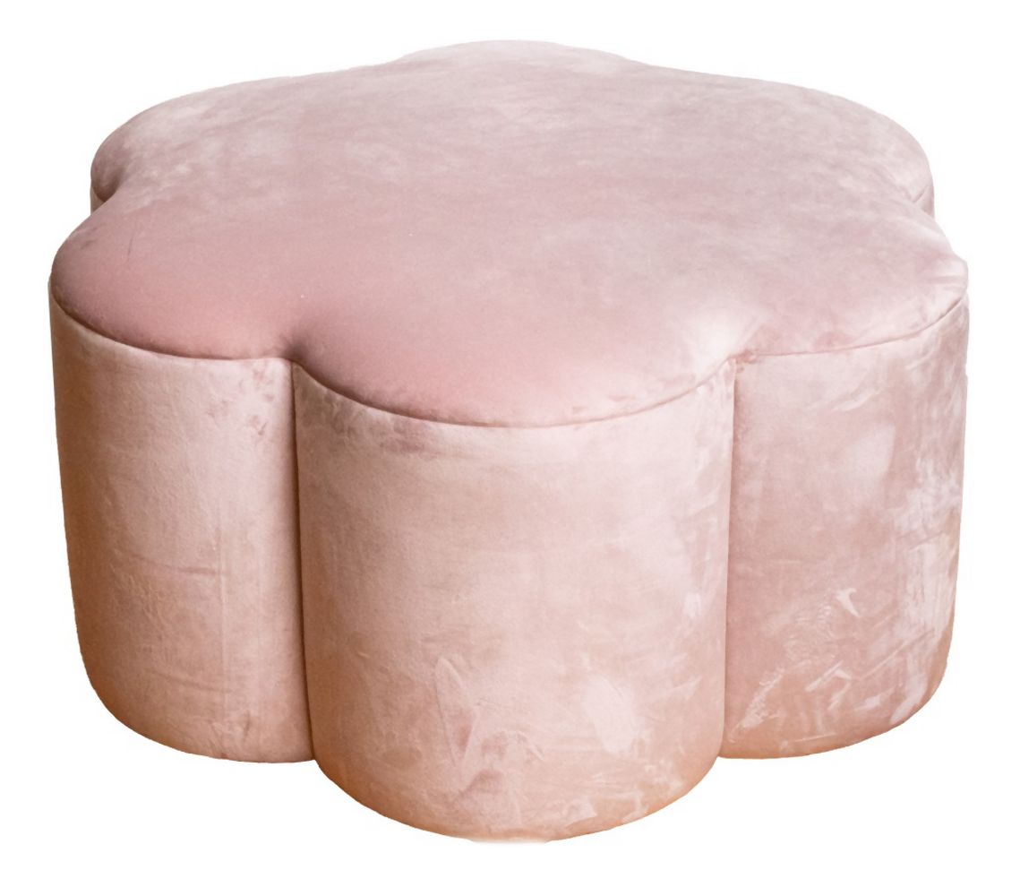 Modern Light Pink Flower Shaped Pouf Ottoman Auctions at Showplace