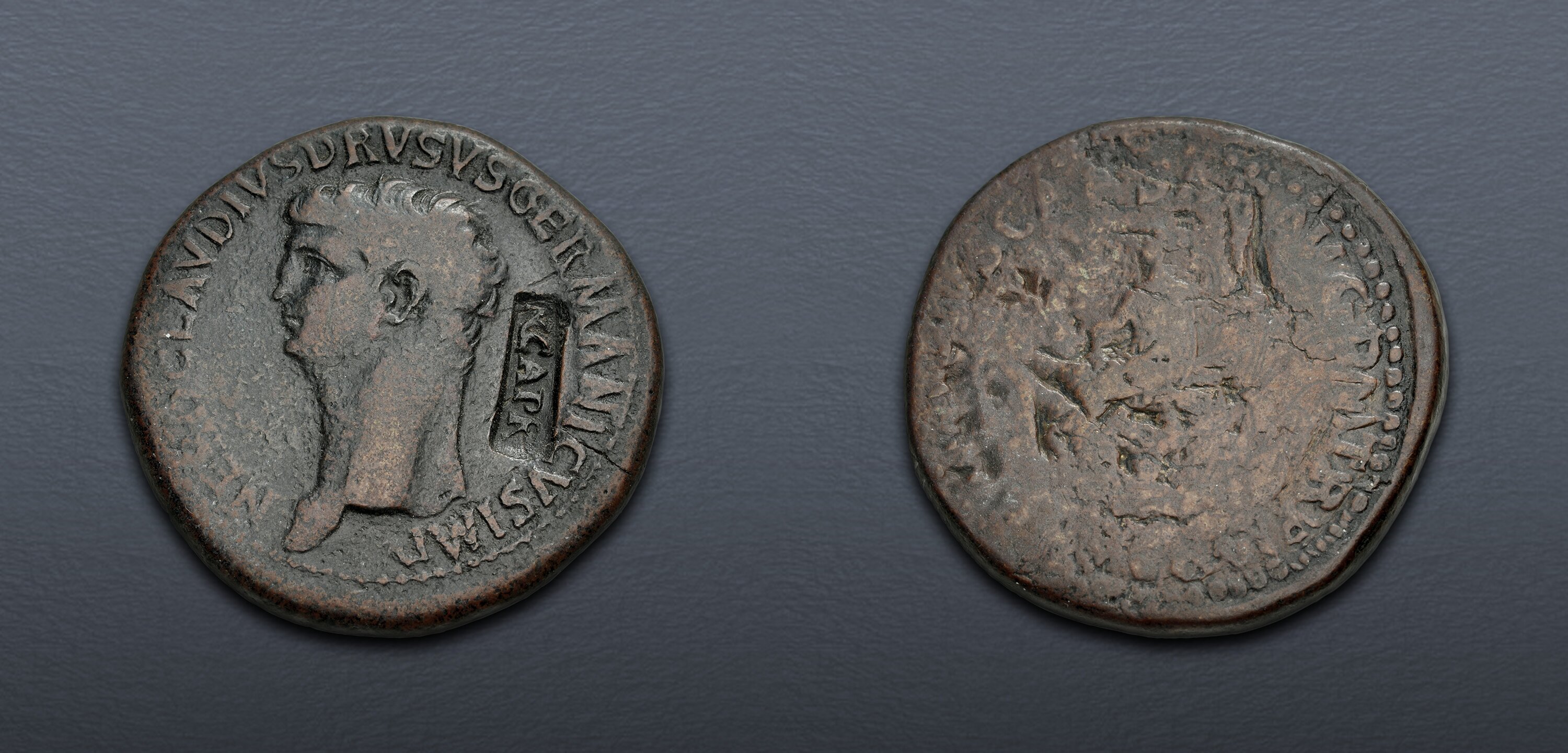 Nero Claudius Drusus. Died 9 BC. Æ Sestertius (36mm, 29.11 g, 7h). Rome ...