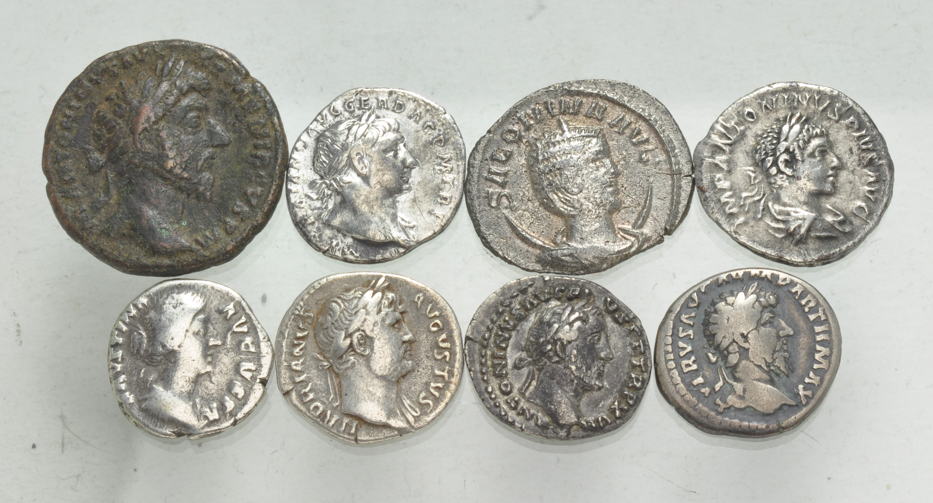 ROMAN. Imperial. Lot of eight (8) AR and Æ issues. | Classical ...