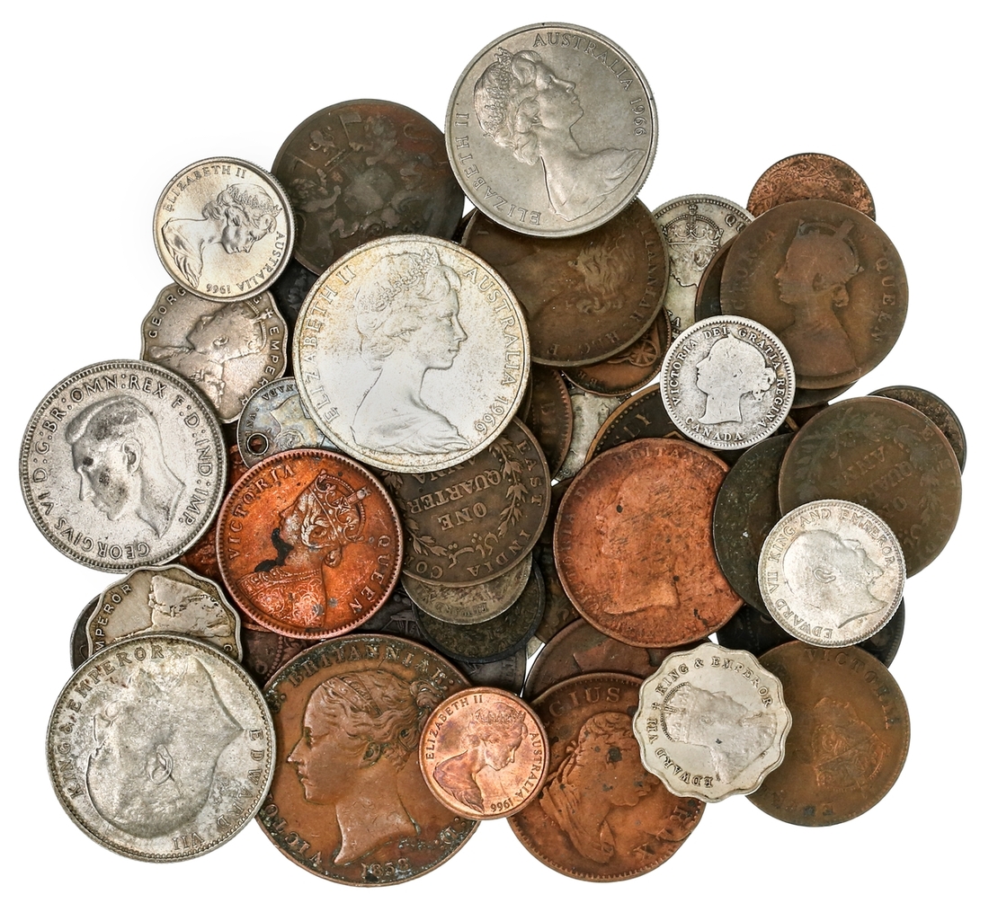 British Empire and Commonwealth Coins (59), in Silver (17), and Base ...
