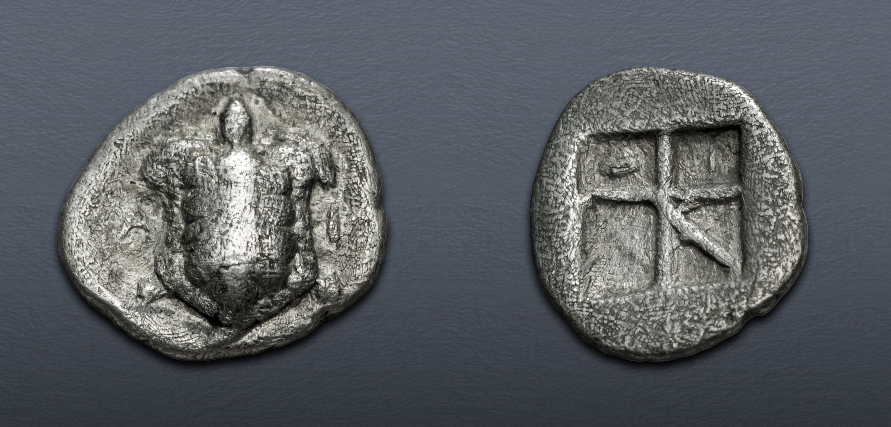 ISLANDS off ATTICA, Aegina. Circa 350-338 BC. AR Twelfth Stater – Obol (11mm, 0.81 g, 5h). Good ...