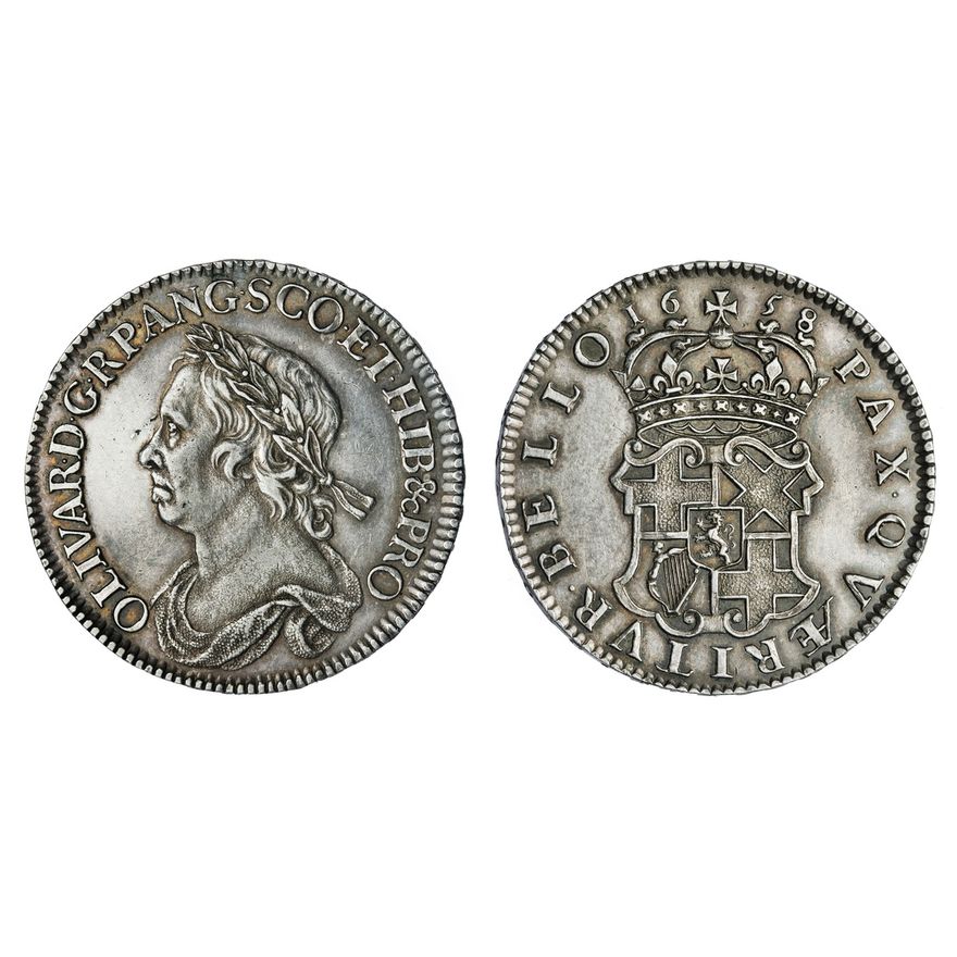 Cromwell, as Lord Protector (1653-1658), Halfcrown, 1658, Drury House ...