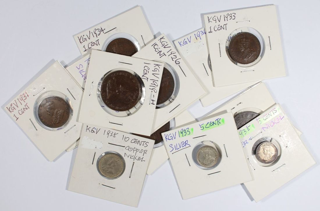 Hong Kong, a complete set of KGV era coins (13), including: 1932, 1933 ...