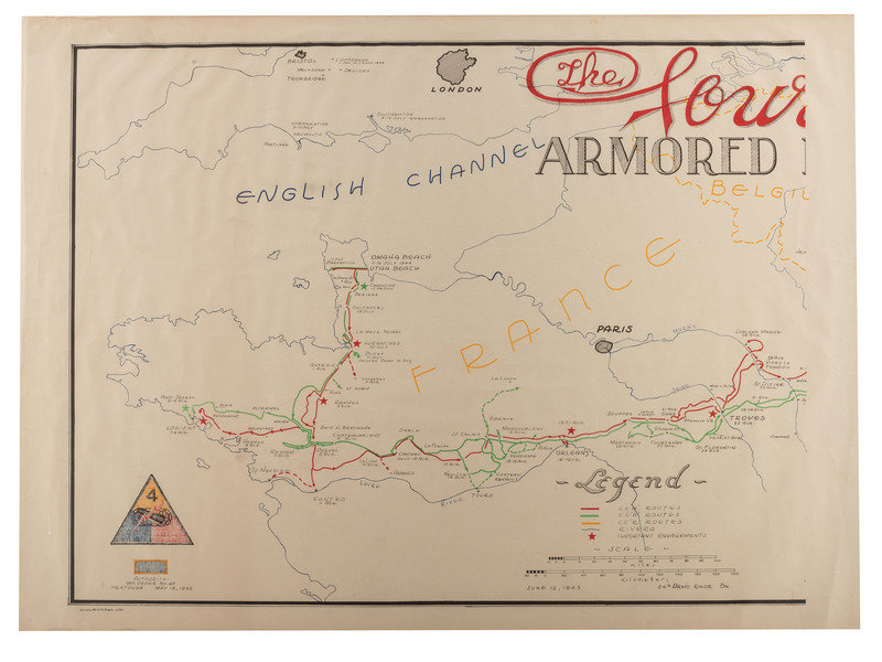 [World War II]. Maps of 4th Armored Division with Type EE binoculars ...