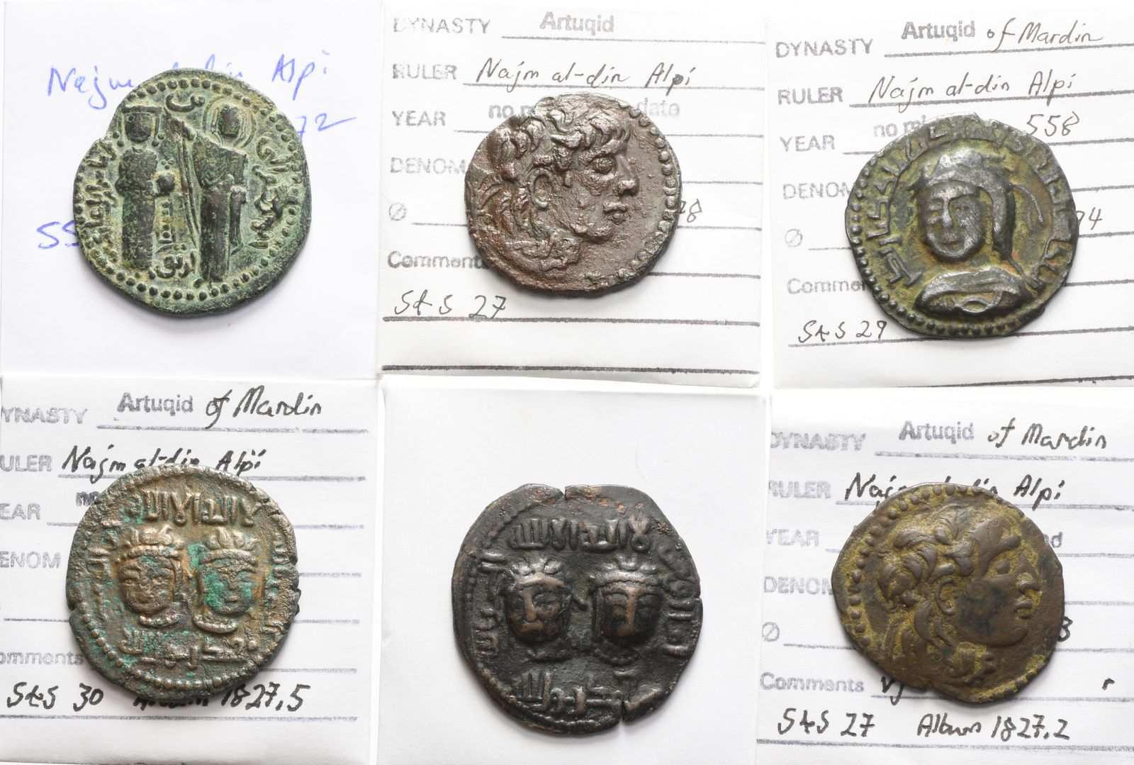 ISLAMIC. ARTUQIDS OF MARDIN. Lot of six (6) Æ Dirhams. | Classical ...