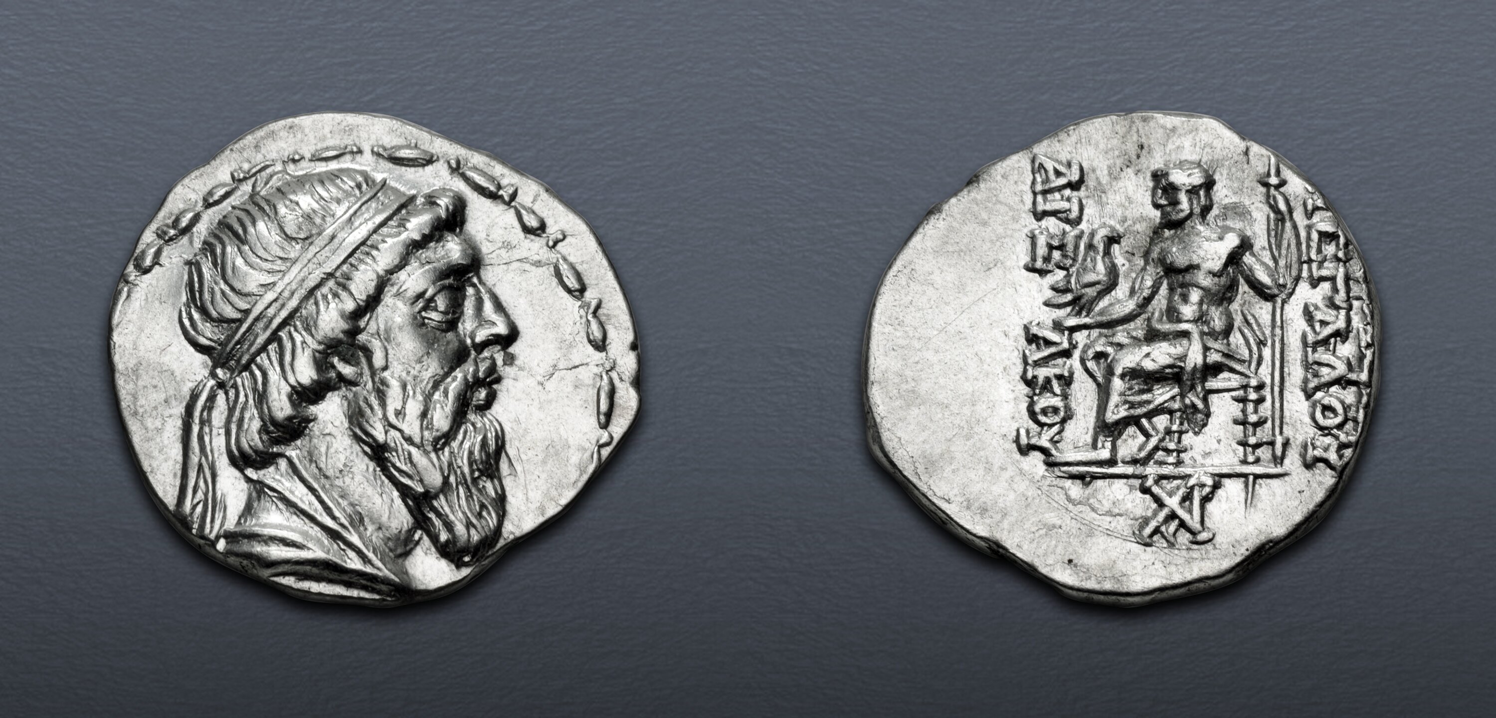 KINGS of PARTHIA. Mithradates I. 165-132 BC. AR Drachm (19.5mm, 3.83 g ...