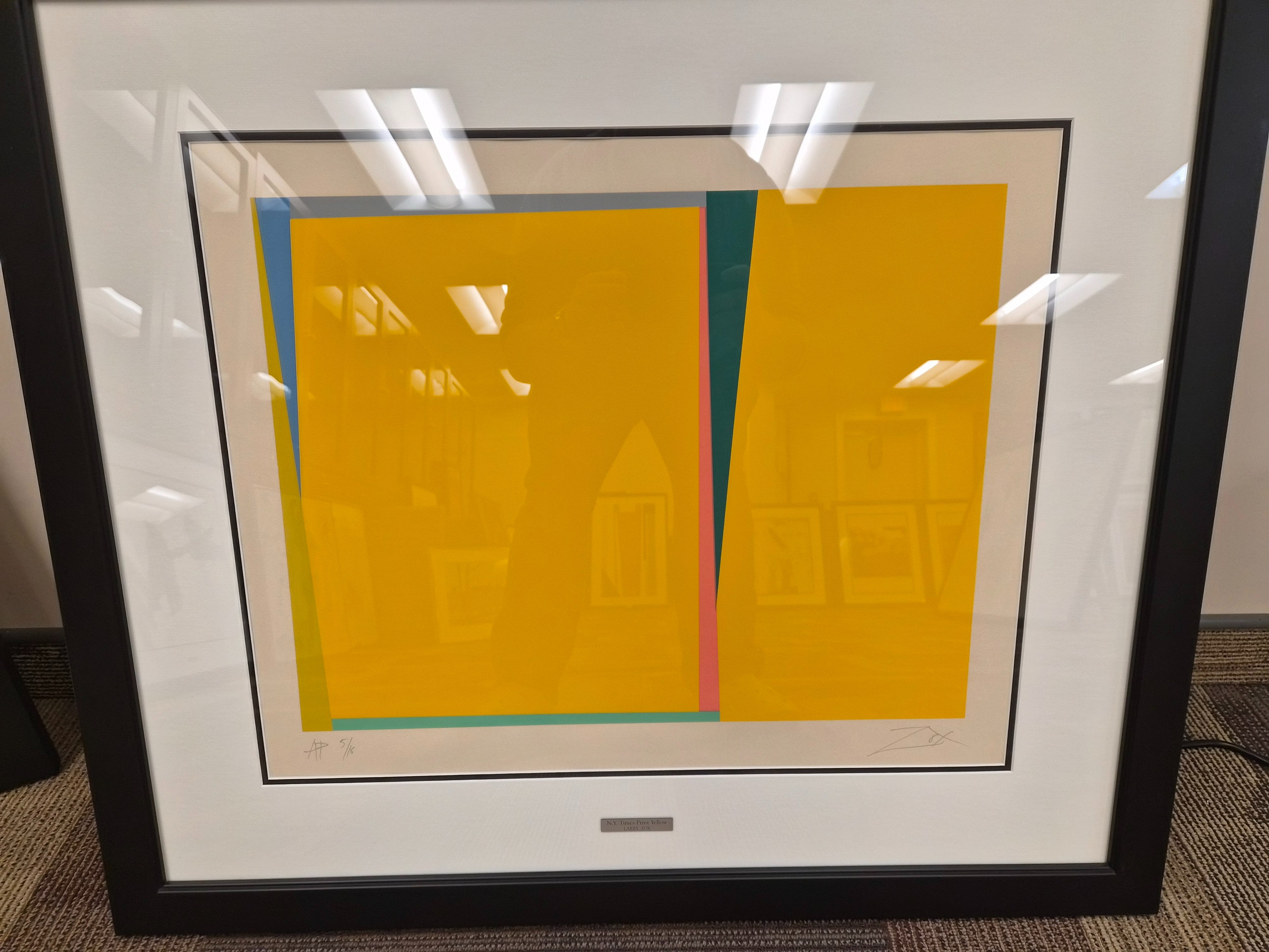 "N.Y. TIMES PRINT YELLOW" BY LARRY ZOX - SIGNED FRAMED ARTWORK | Maltz ...