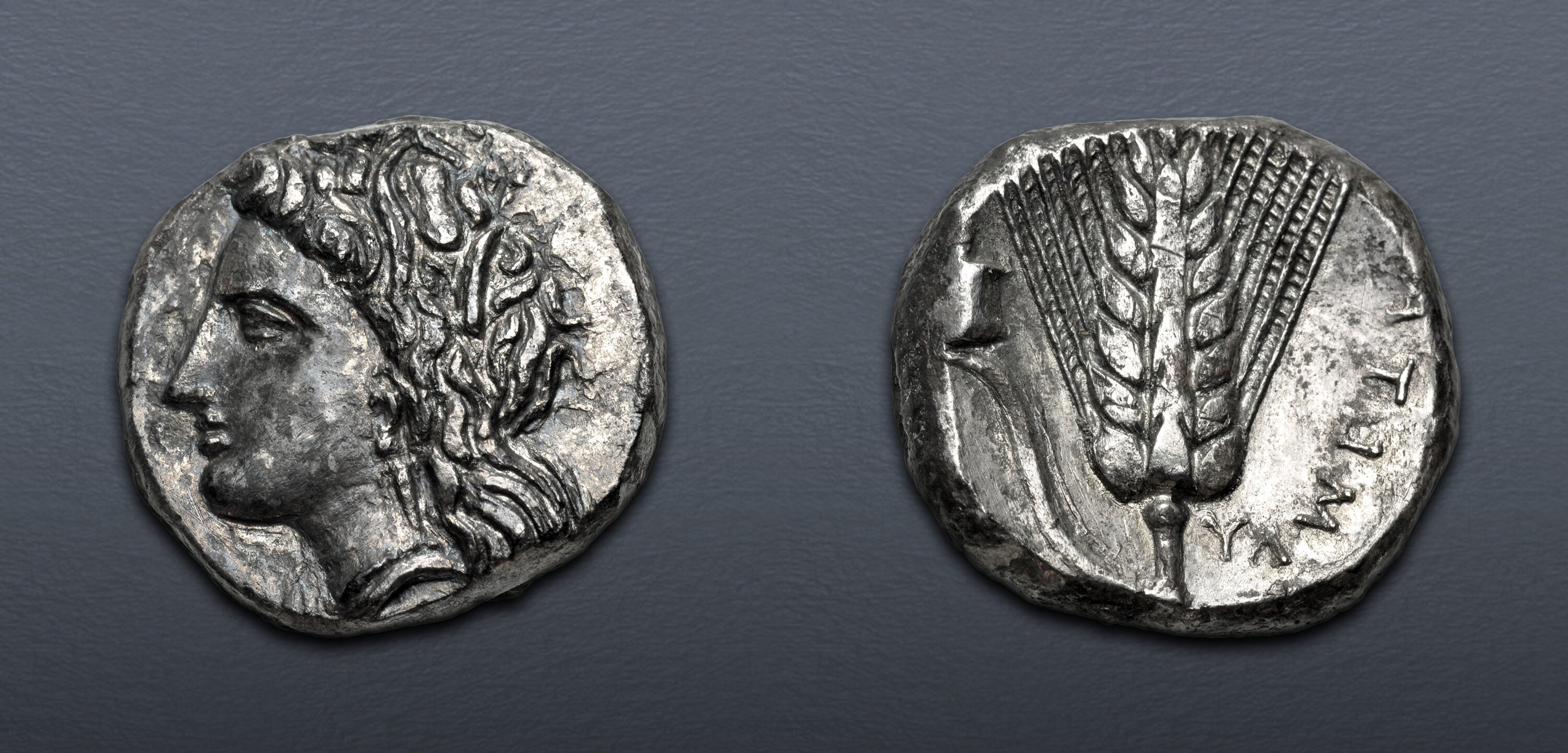 LUCANIA, Metapontion. Circa 330-290 BC. AR Nomos (19mm, 7.20 g, 12h ...