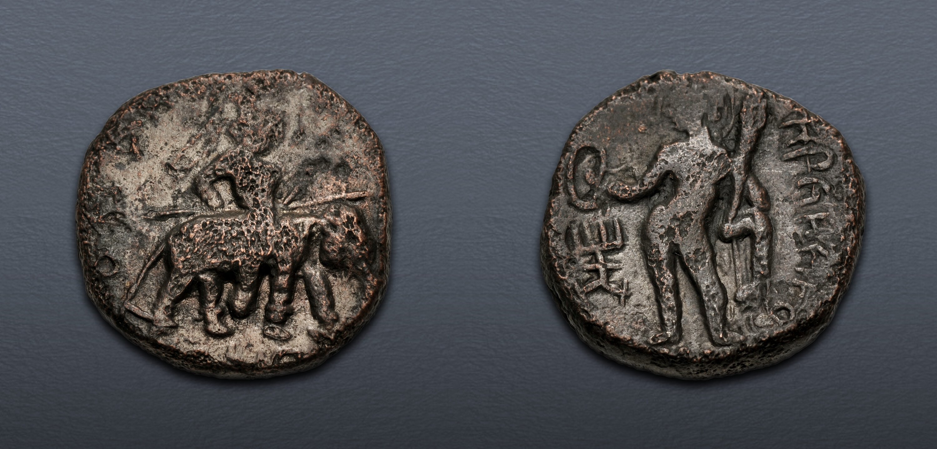 INDIA, Kushan Empire. Huvishka. Circa AD 151-190. CU Tetradrachm (26mm ...