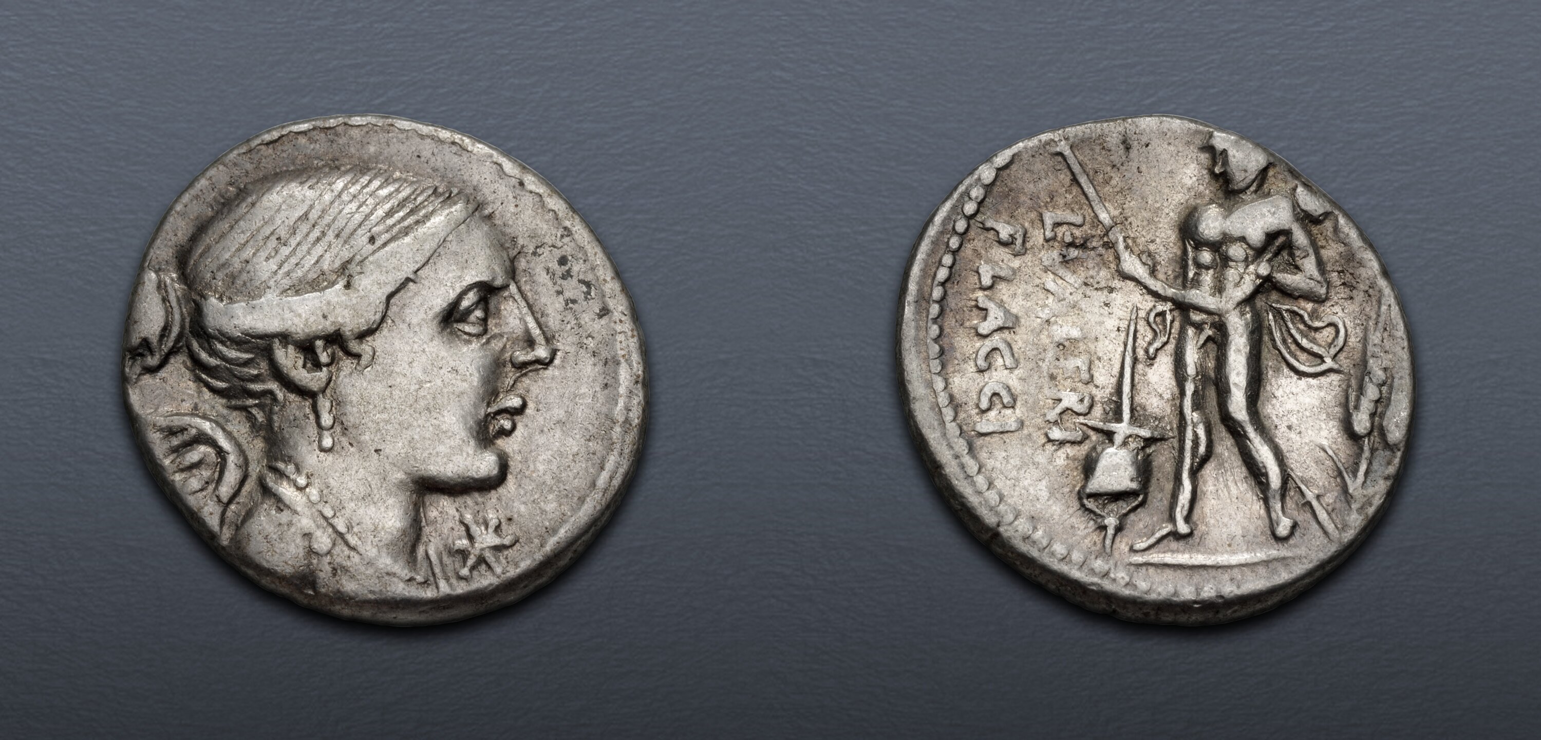 L. Valerius Flaccus. 108-107 BC. AR Denarius (18mm, 3.75 g, 3h). Rome ...