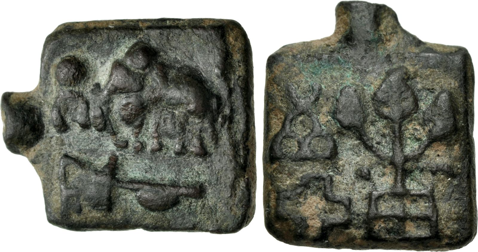 INDIA, Post-Mauryan (Ganges Valley). Kausambi. Anonymous Elephant types ...