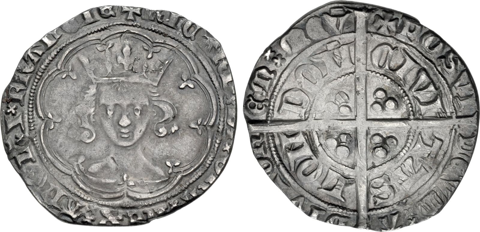 PLANTAGENET. Richard II. 1377-1399. AR Groat (25mm, 4.25 g, 5h). Type ...
