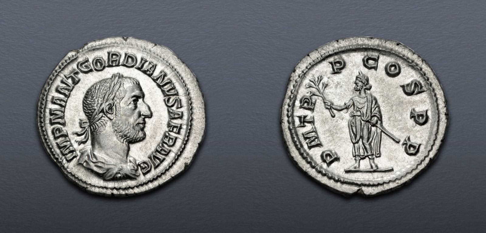 Gordian I. AD 238. AR Denarius (20mm, 3.18 g, 7h). Rome mint. Struck 1 ...