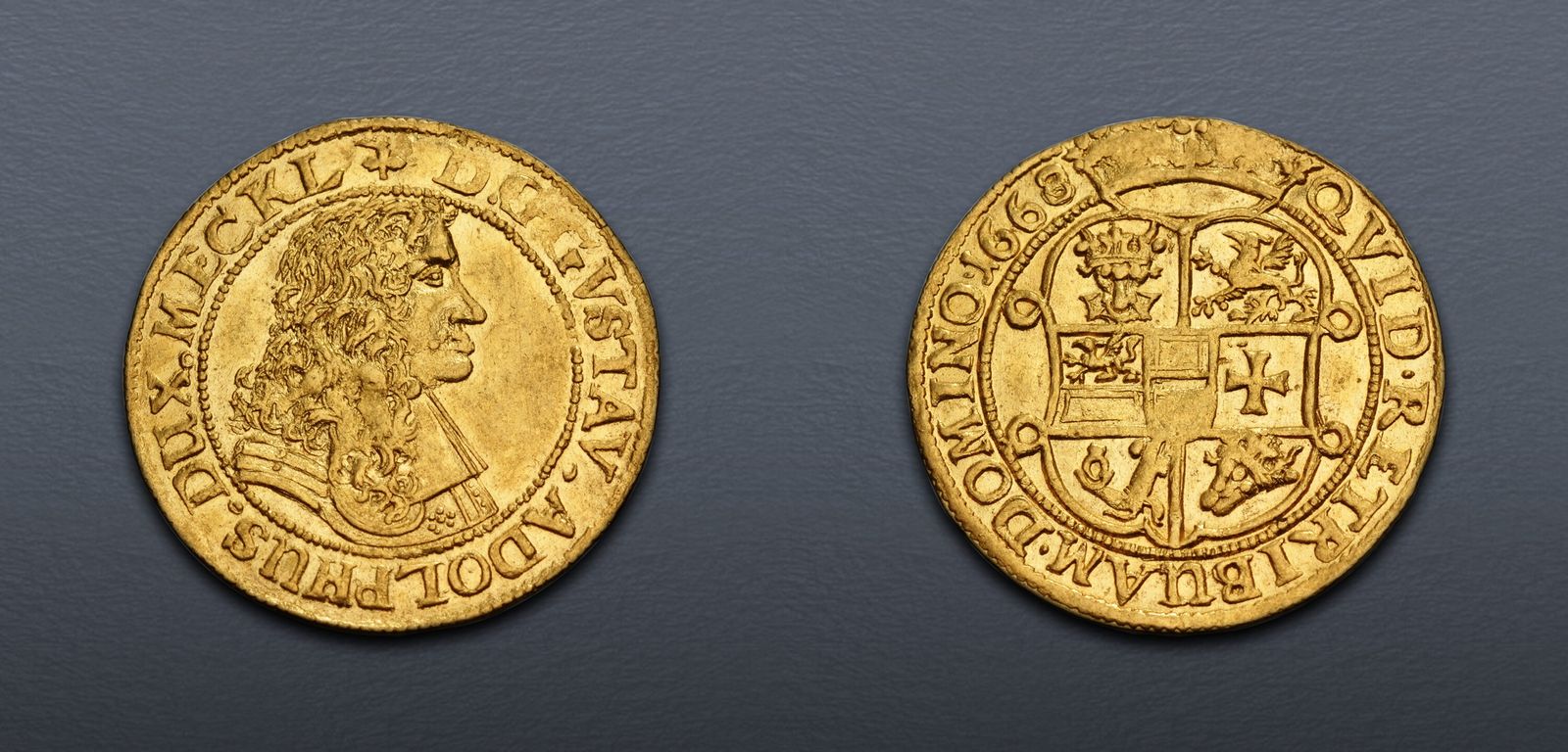 GERMANY, Mecklenburg-Güstrow (Duchy). Gustav Adolf. 1636-1695. AV Dukat ...