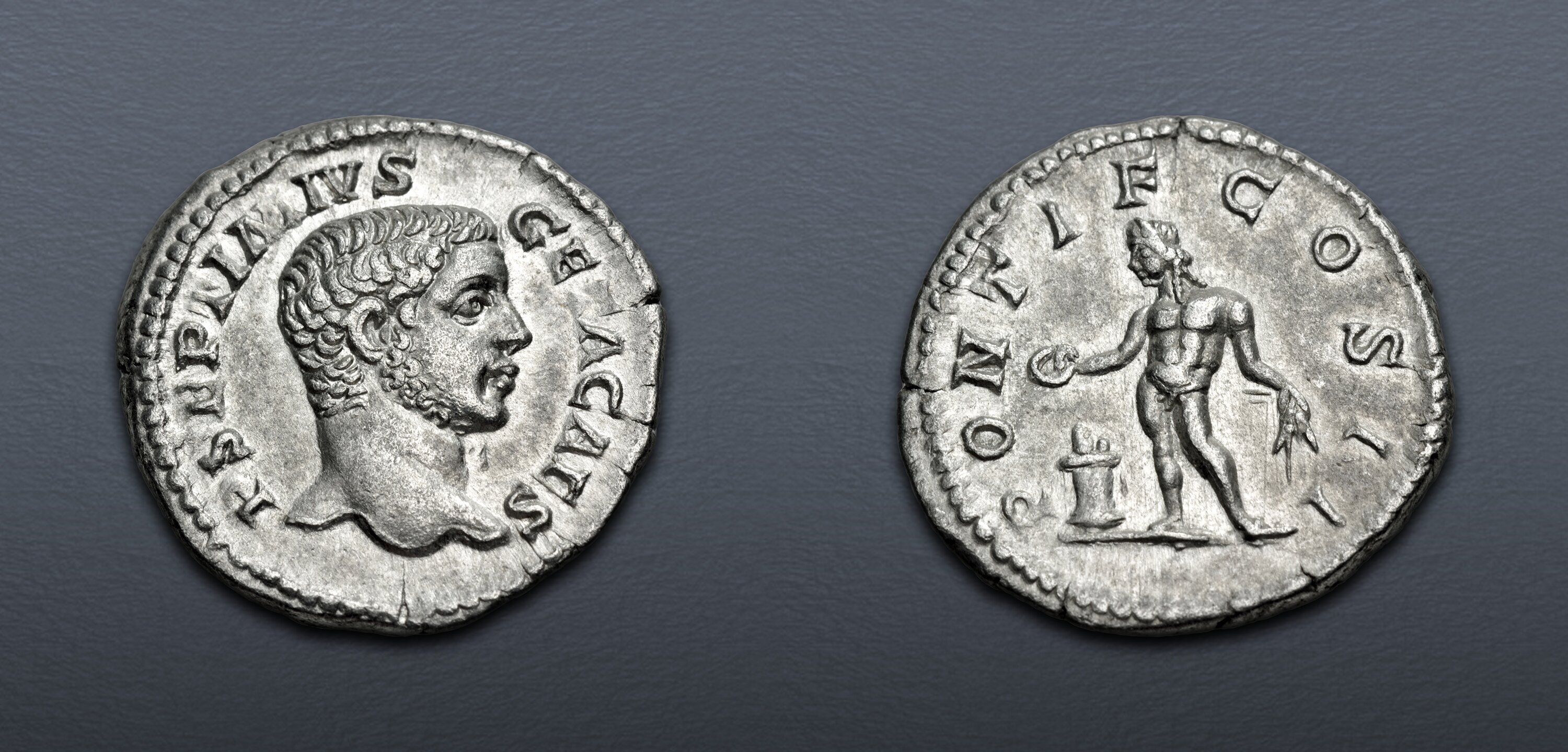 Geta. As Caesar, AD 198-209. AR Denarius (18.5mm, 3.48 g, 6h). Rome ...