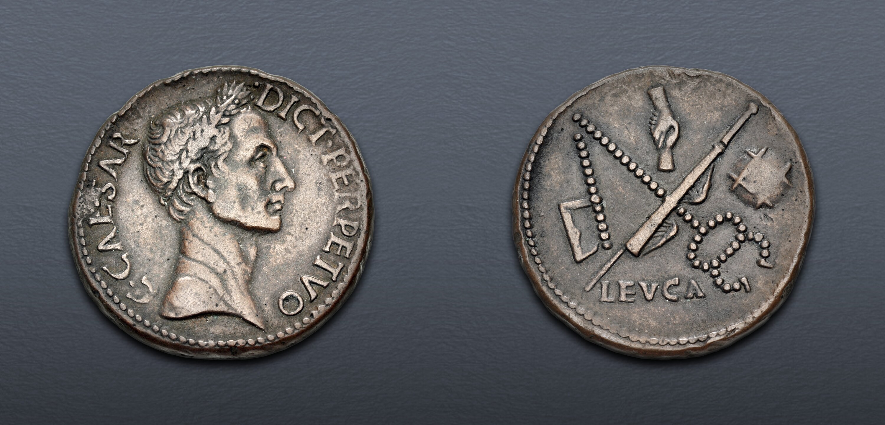 ANCIENT THEMES. Julius Caesar. 100-44 BC. Cast Æ Medal (34mm, 19.61 g ...