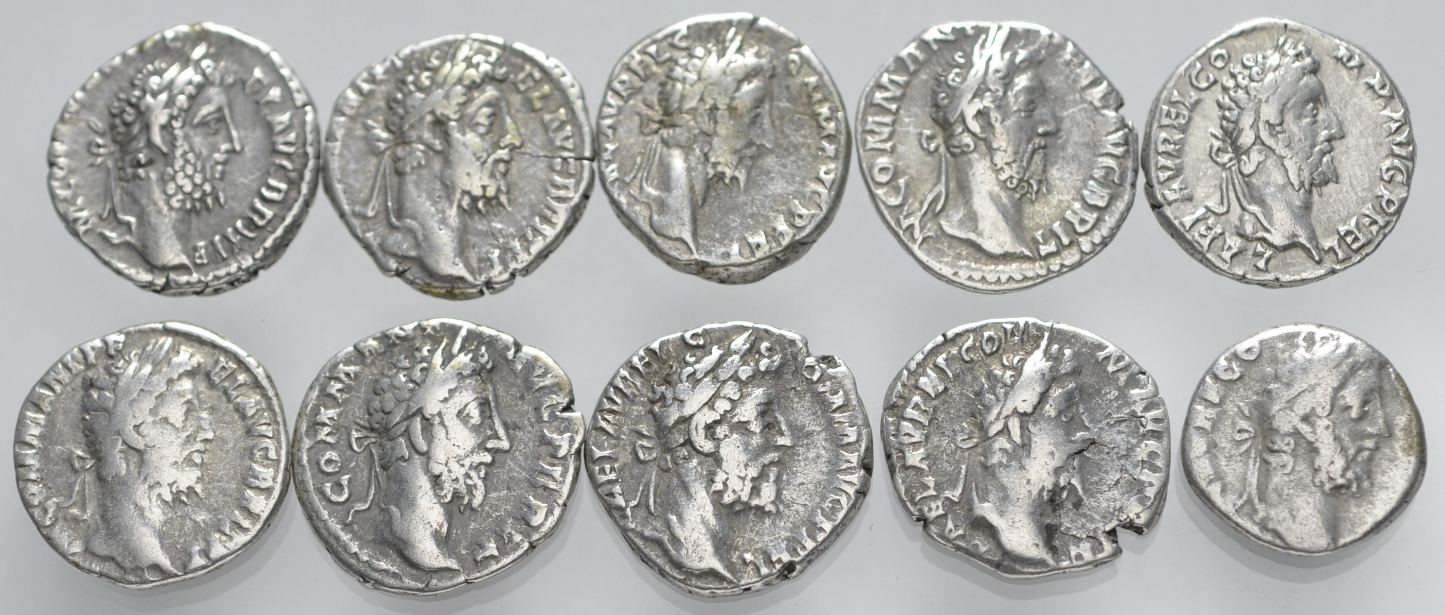 ROMAN. Imperial. Lot of ten (10) AR Denarii of Commodus. | Classical ...