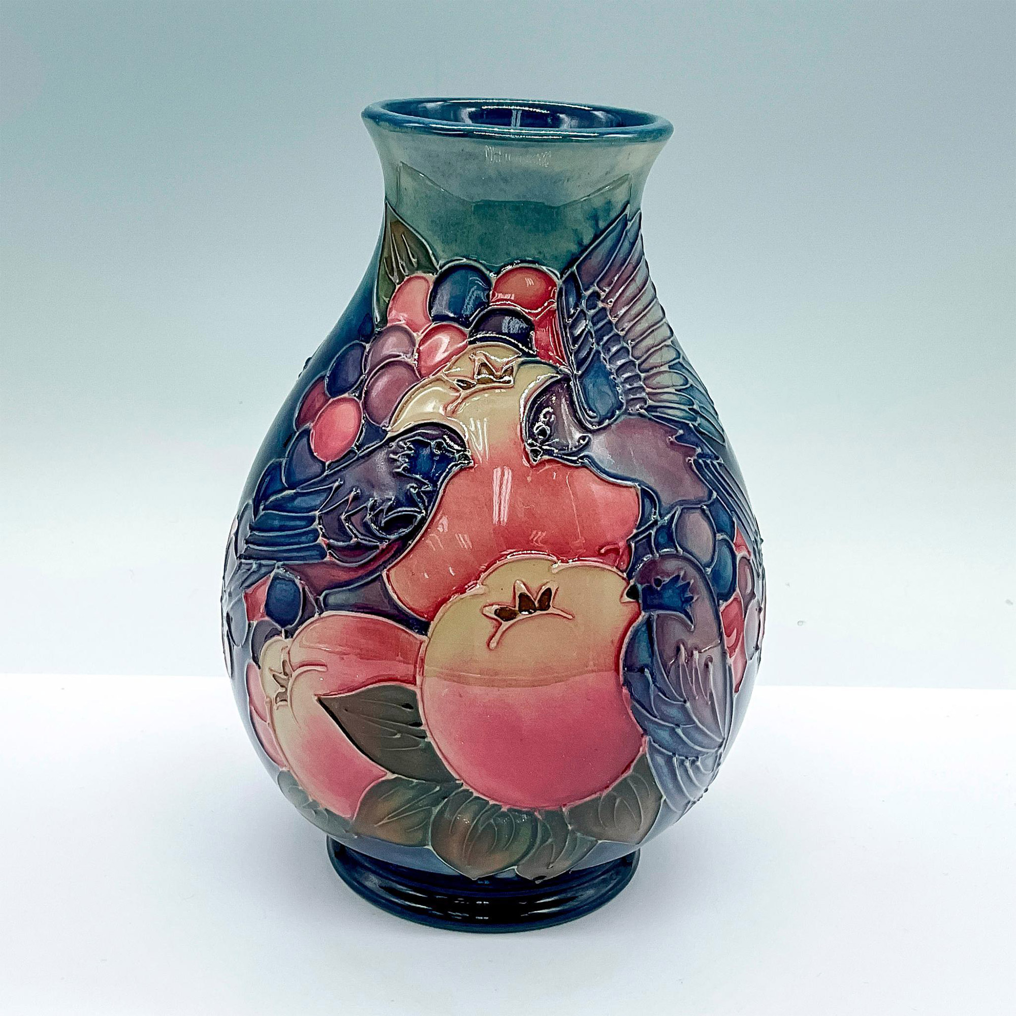 Moorcroft Pottery Sally Anne Bailey Vase, Finches and Fruits - auctions ...