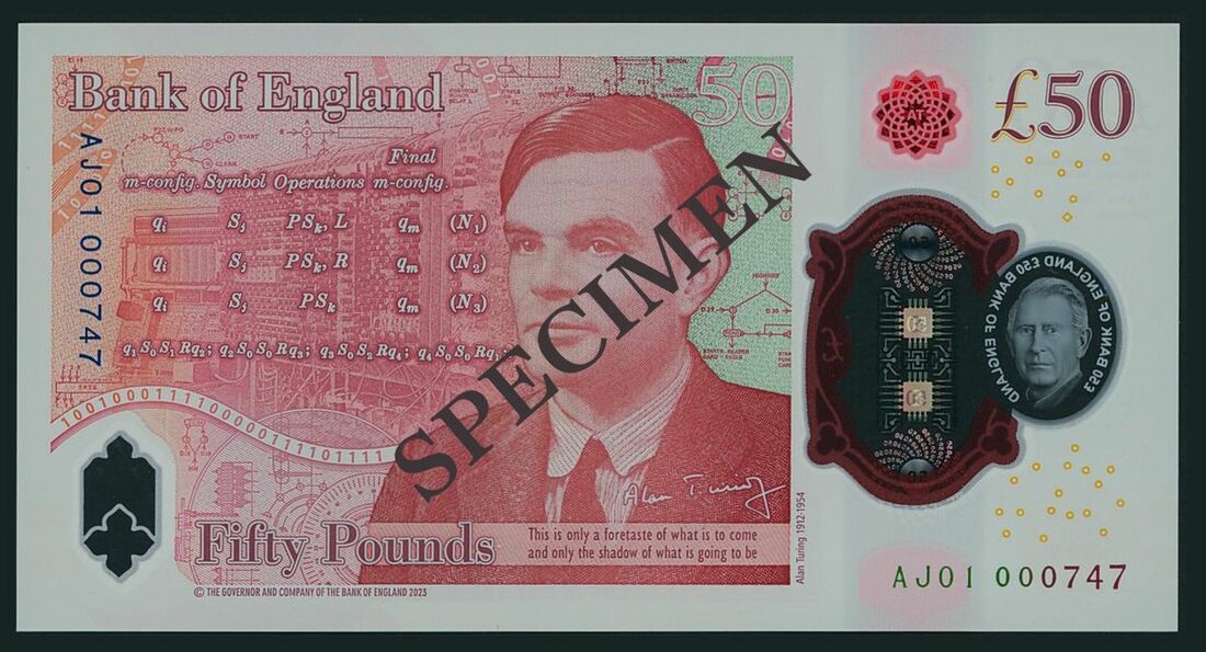 Bank of England, Sarah John, polymer £50, 5 June 2024, serial number AJ01 000747, (EPM B422, St ...