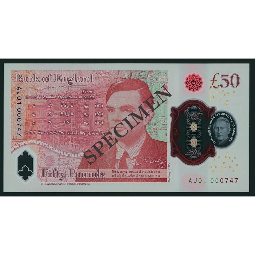 Bank of England, Sarah John, polymer £50, 5 June 2024, serial number ...