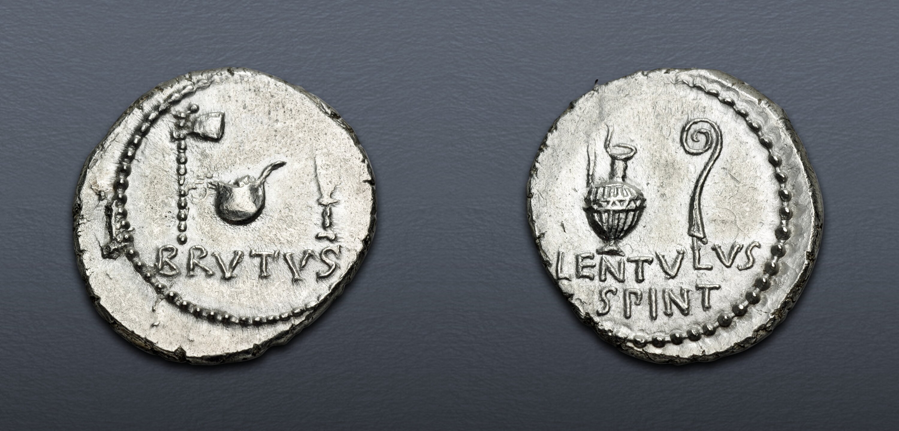 The Republicans. Brutus. Early 42 BC. AR Denarius (19mm, 3.85 g, 11h ...