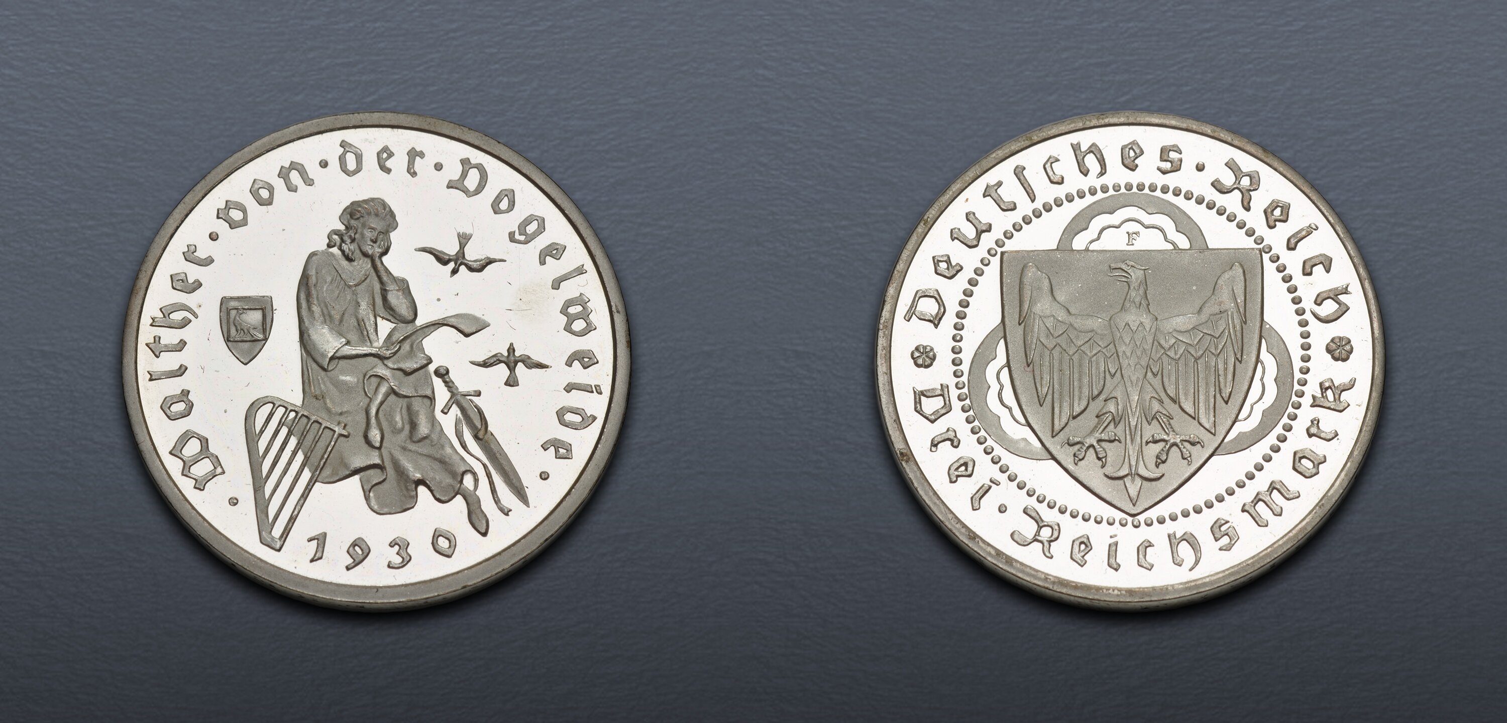 GERMANY, Weimar Republic. 1918-1933. Proof AR 3 Marks (29mm, 14.78 g ...