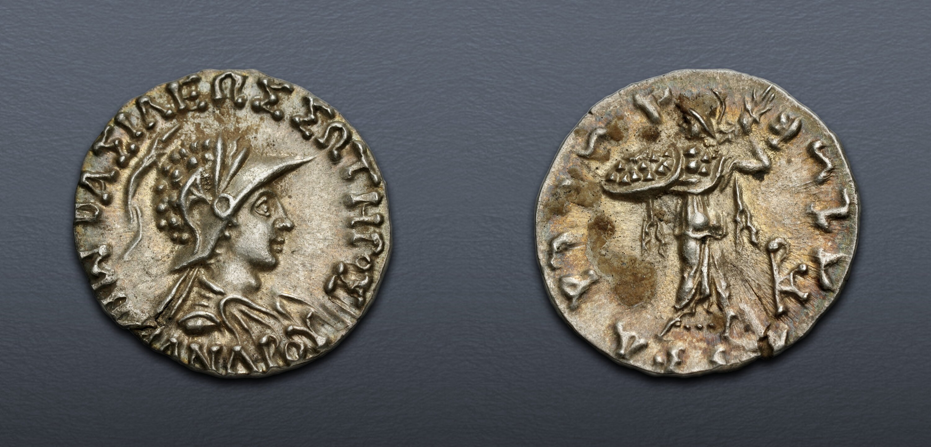 BAKTRIA, Indo-Greek Kingdom. Menander I Soter. Circa 155-130 BC. AR ...