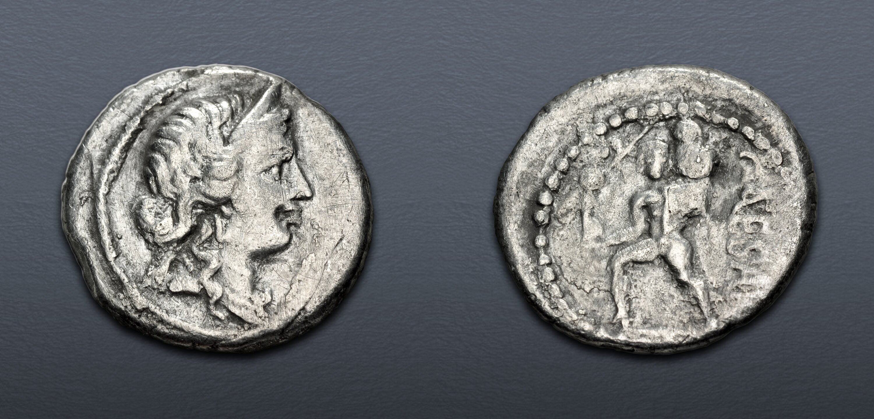 The Caesarians. Julius Caesar. Late 48-47 BC. AR Denarius (18mm, 3.27 g ...