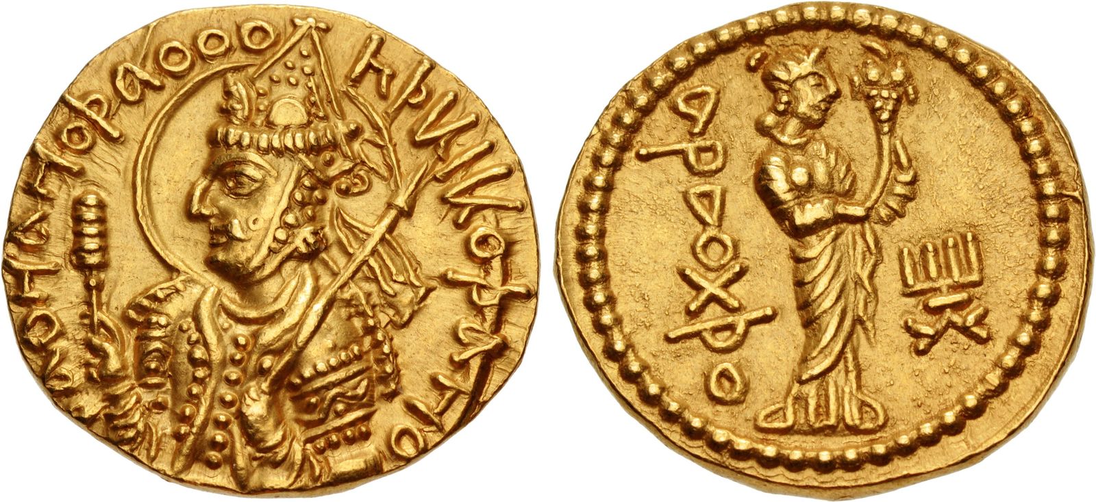 INDIA, Kushan Empire. Huvishka. Circa AD 151-190. AV Dinar (20mm, 8.03 ...