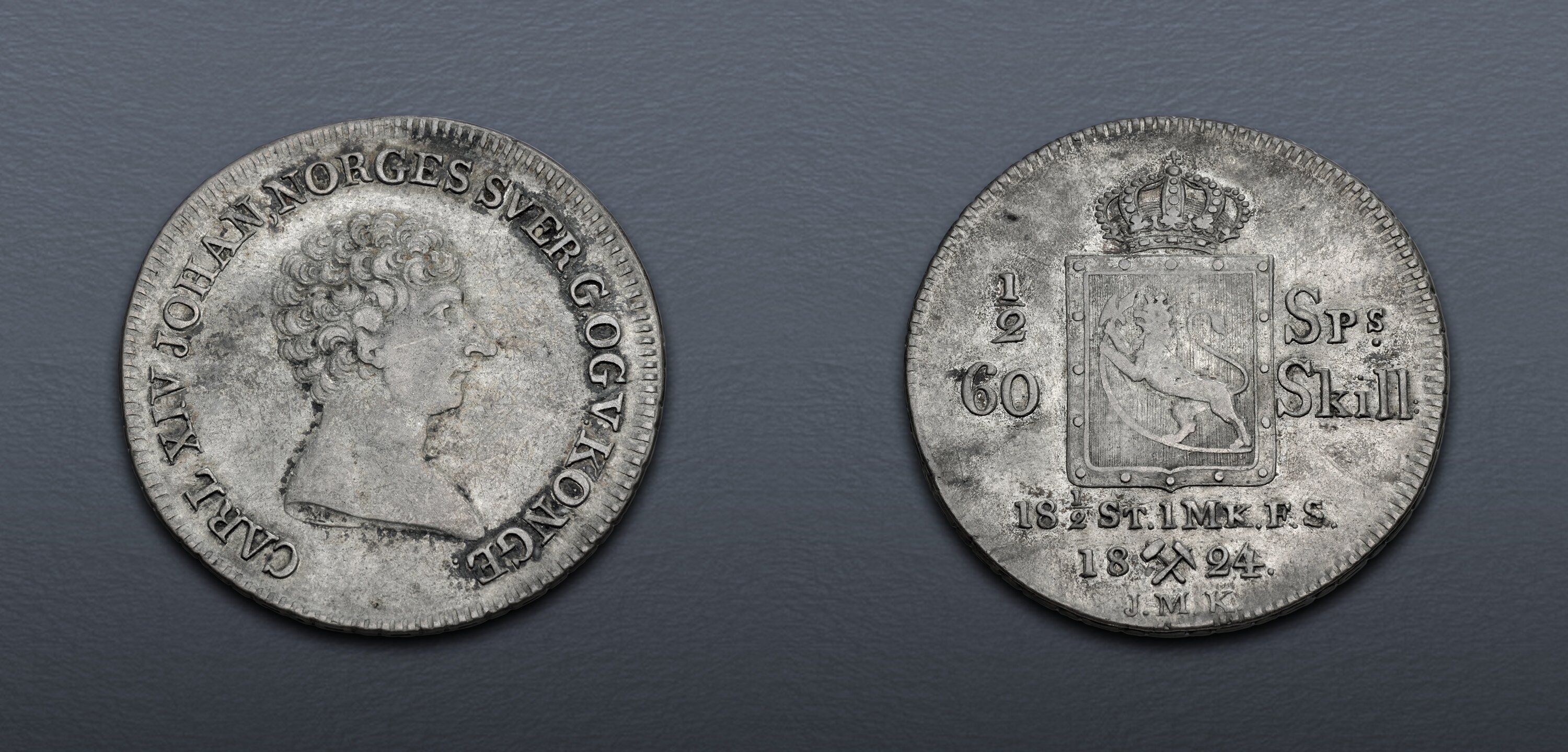 NORWAY. Karl III Johan. 1818-1844. AR Half Speciedaler – 60 Skilling ...