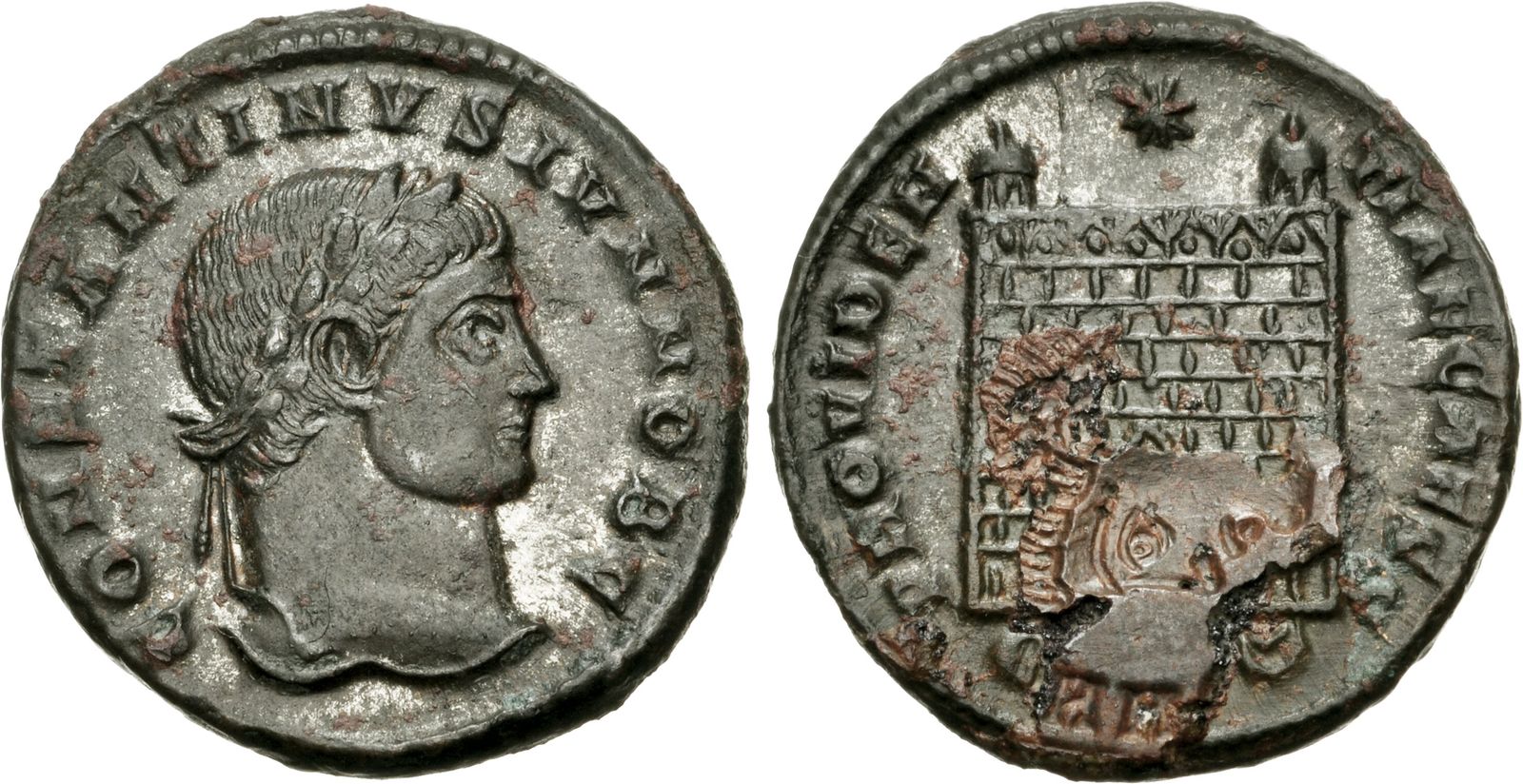 Constantine II. As Caesar, AD 316-337. Æ Follis (17mm, 3.13 g, 1h ...