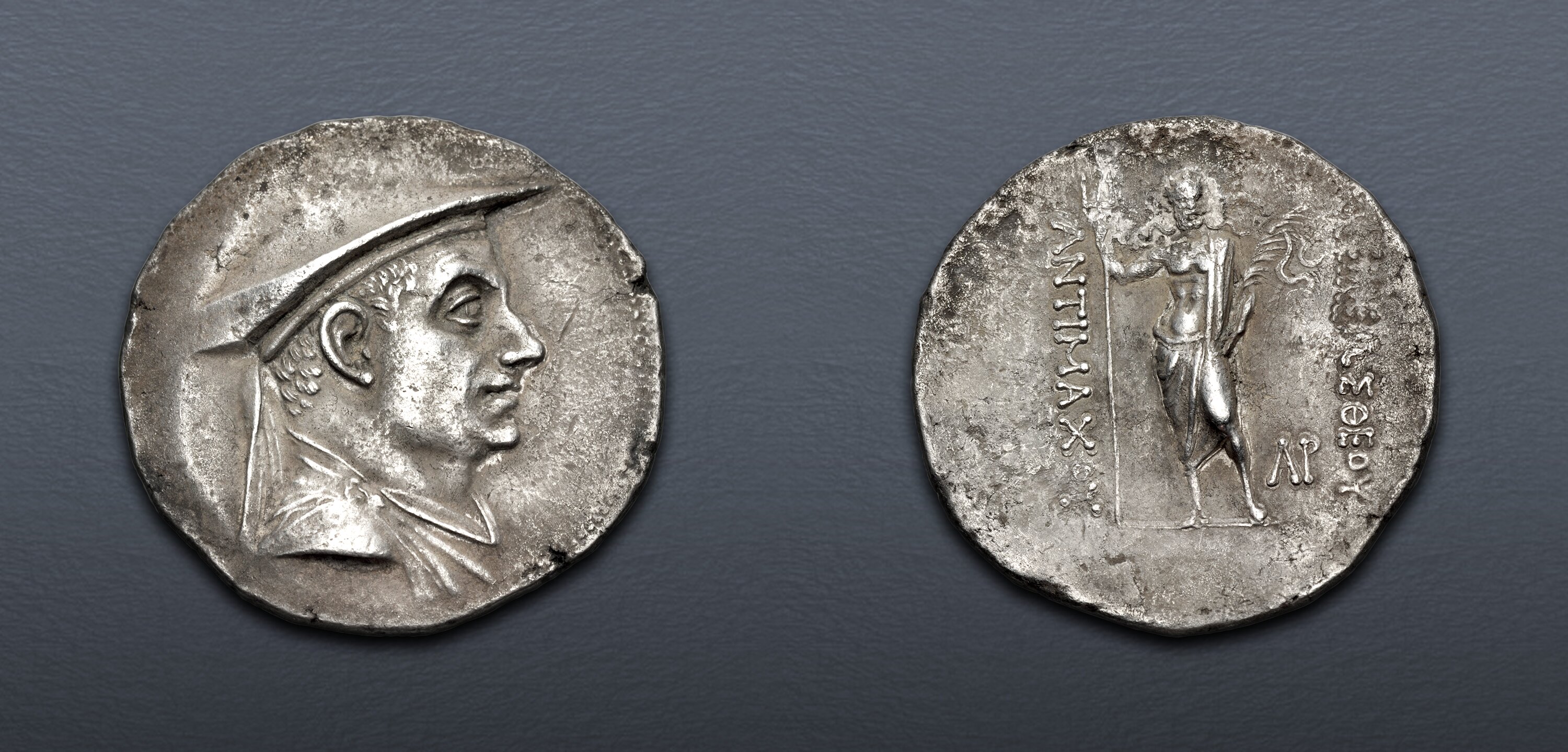 BAKTRIA, Greco-Baktrian Kingdom. Antimachos I Theos. Circa 180-170 BC ...