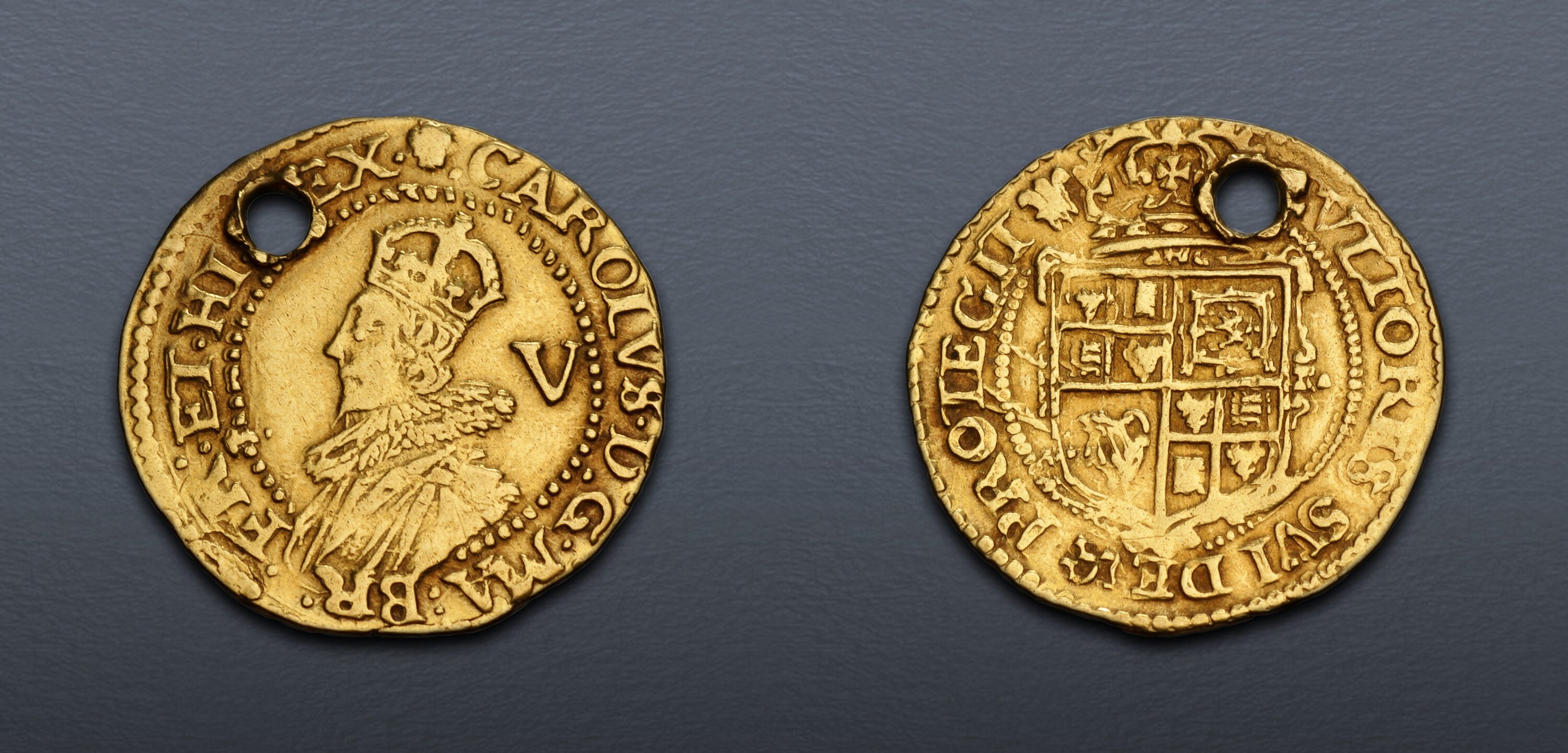 STUART. Charles I. 1625-1649. AV Crown (19mm, 2.24 g, 1h). Crown gold ...