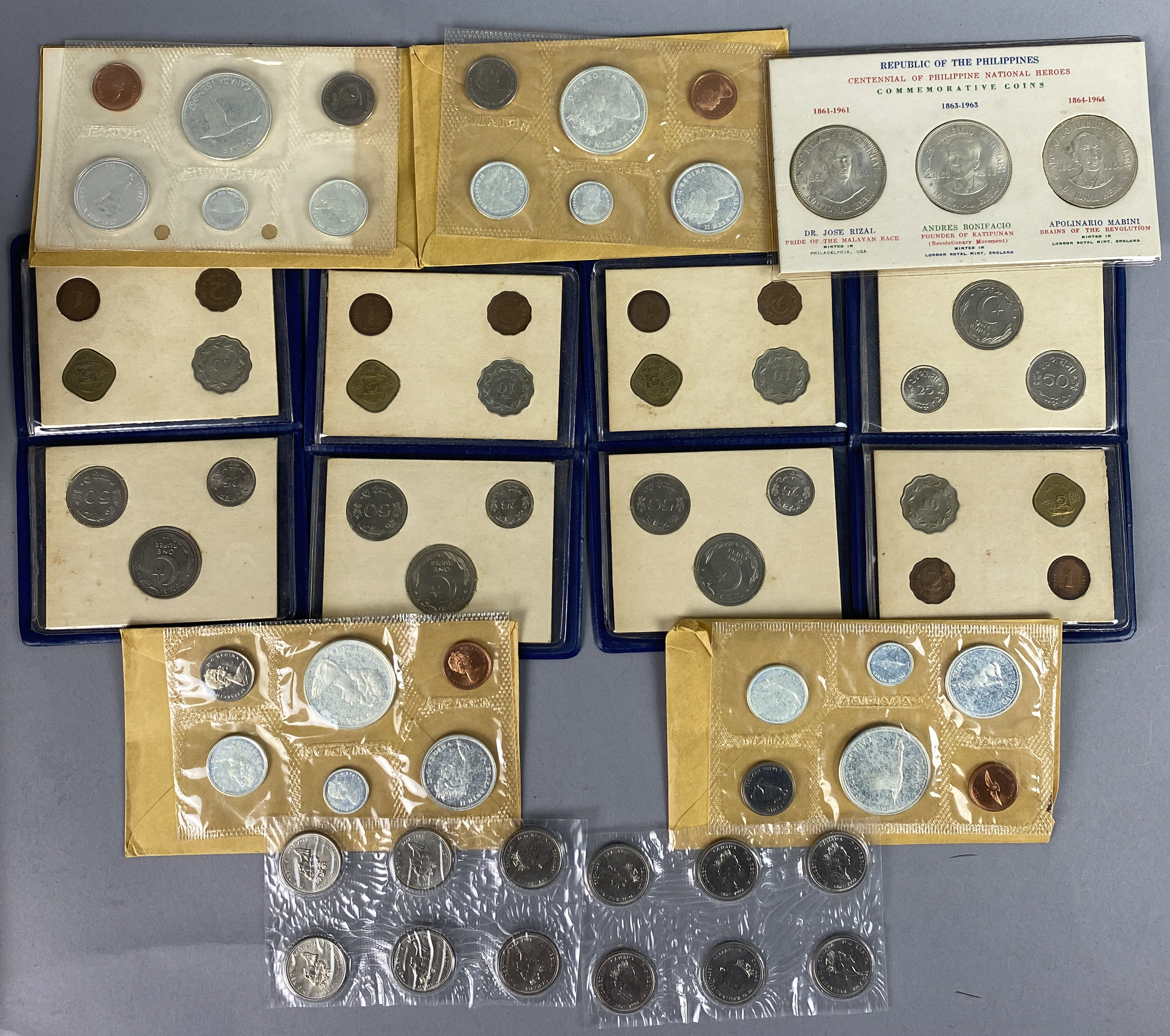 WORLD. Miscellaneous. Lot of ten (10) uncirculated sets (sixty-seven ...