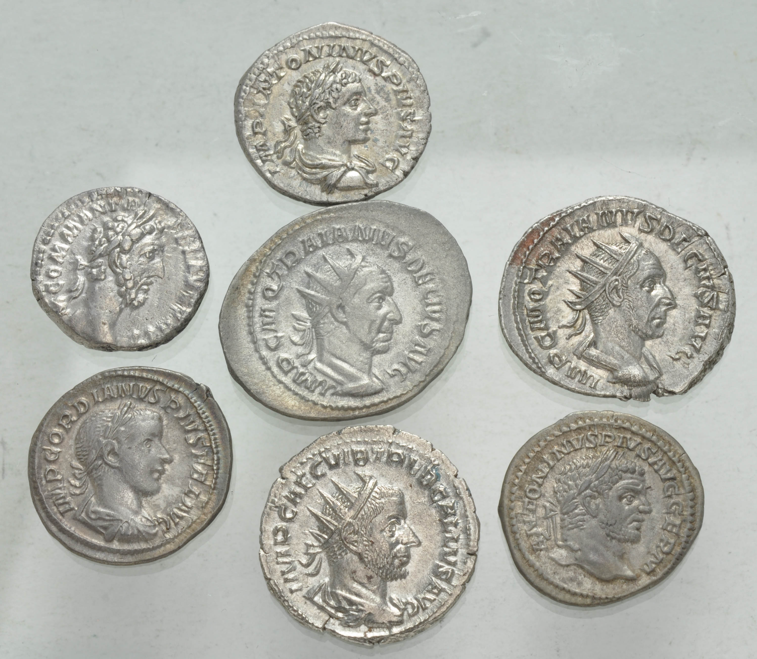 ROMAN. Imperial. Lot of seven (7) AR Denarii and Antoniniani ...