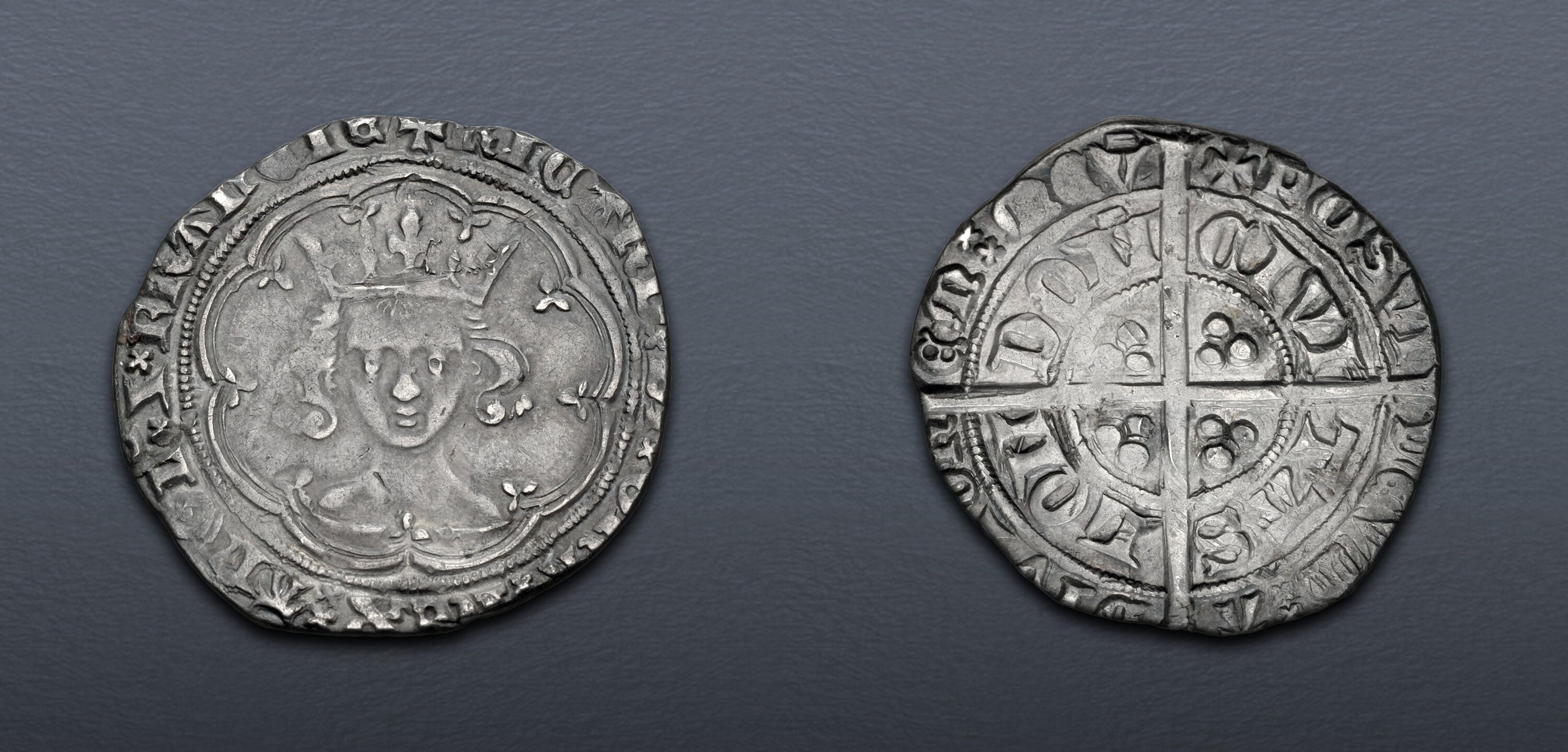 PLANTAGENET. Richard II. 1377-1399. AR Groat (25mm, 4.25 g, 5h). Type ...