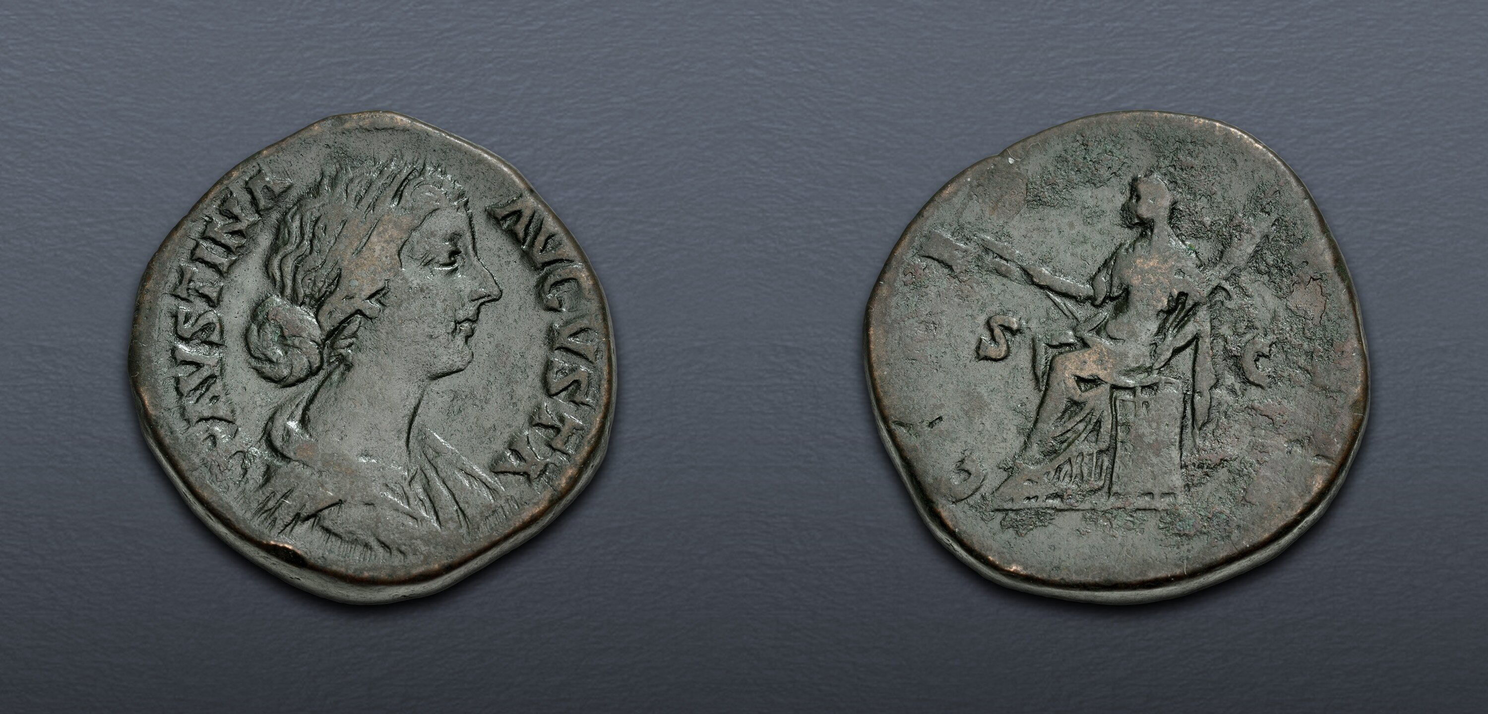 Faustina Junior. Augusta, AD 147-175. Æ Sestertius (29.5mm, 27.86 g ...