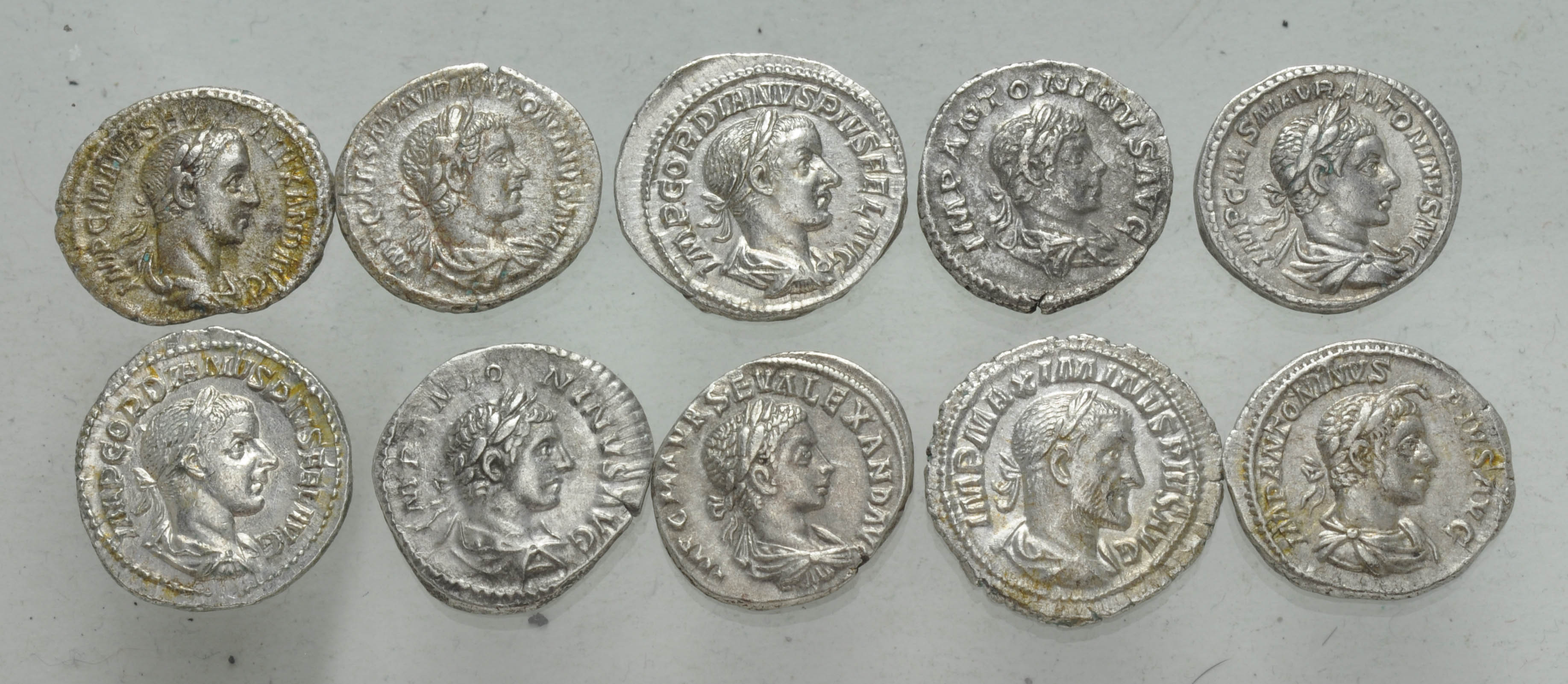 ROMAN. Imperial. Lot of ten (10) 3rd Century AR Denarii. | Classical ...