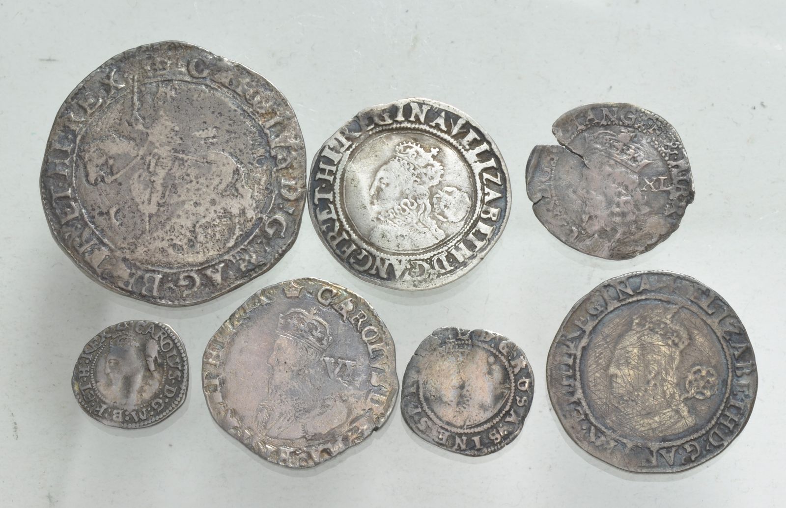 BRITISH. Hammered. Lot of seven (7) mostly silver issues. | Classical ...