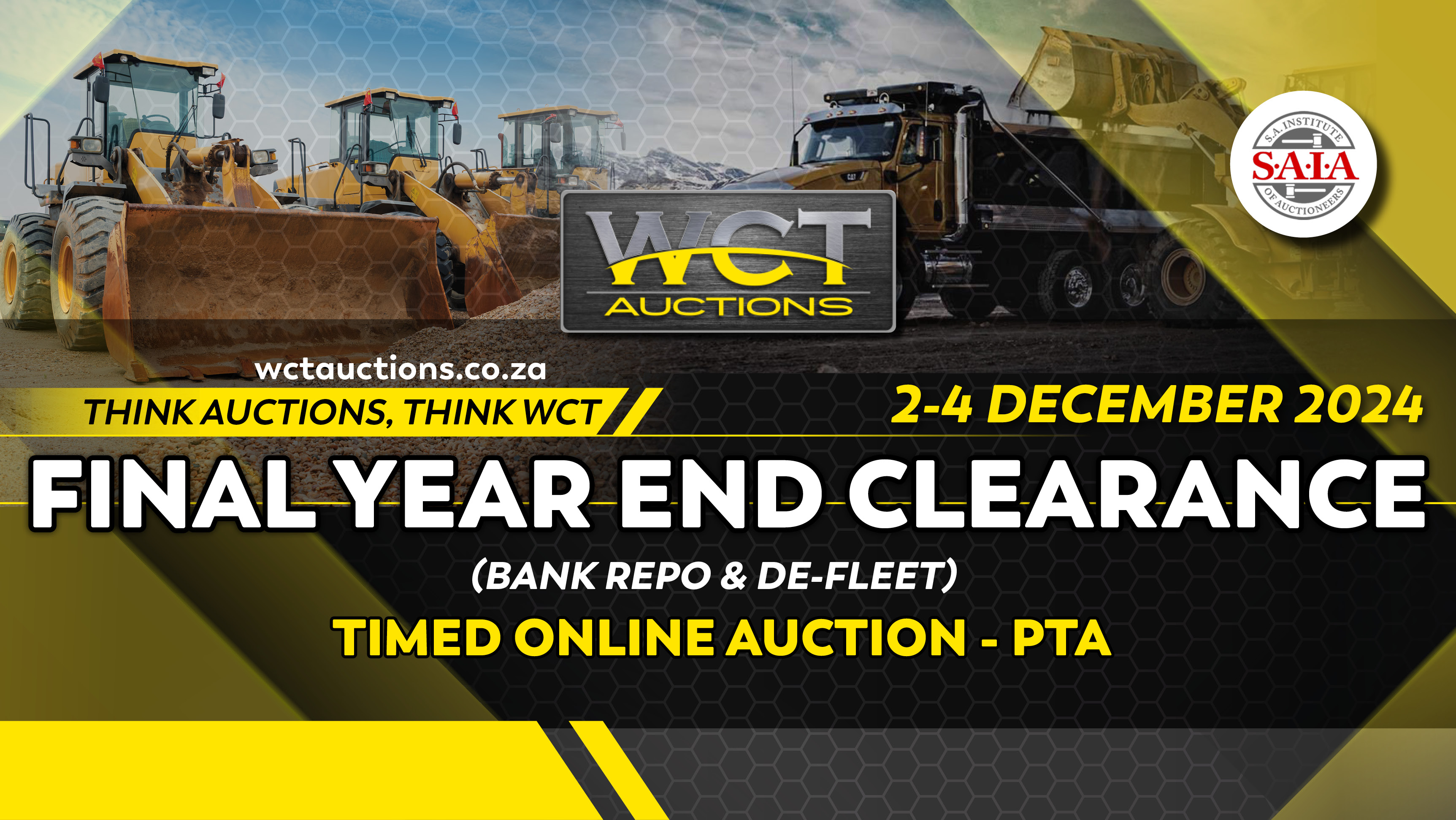 FINAL YEAR END CLEARANCE (BANK REPO & DE FLEET) TIMED ONLINE AUCTION: 02-04 DECEMBER 2024 | WCT ...